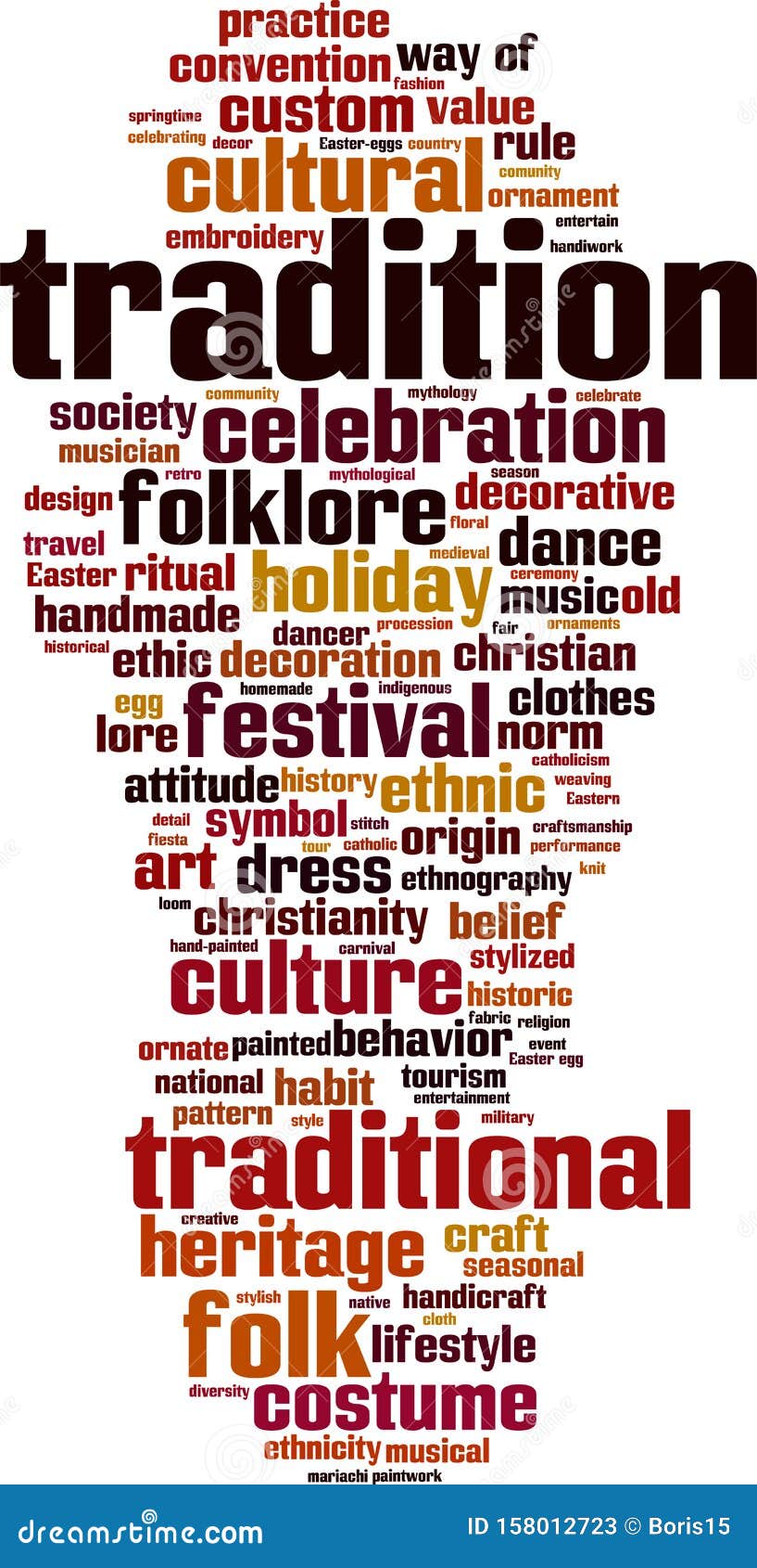 Tradition word cloud stock vector. Illustration of convention - 158012723