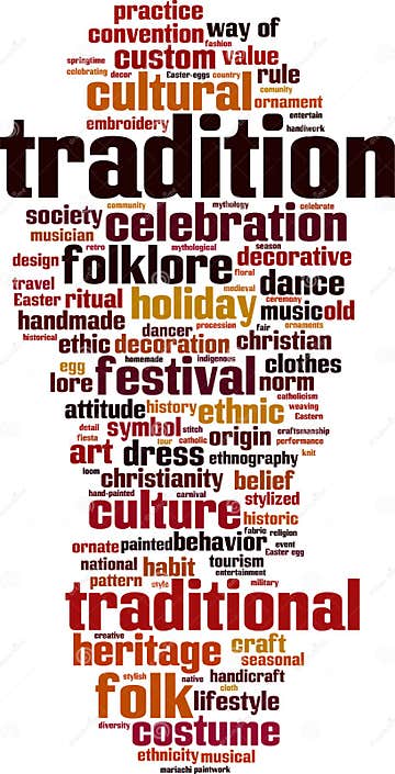 Tradition word cloud stock vector. Illustration of convention - 158012723