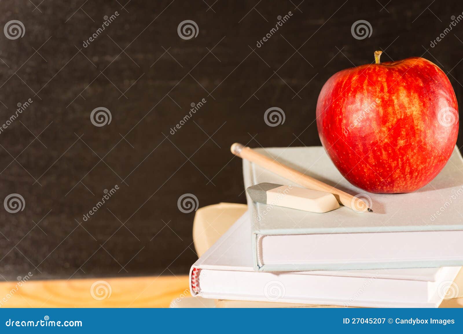 Traditional Academic Study School Books and Apple Stock Image - Image ...