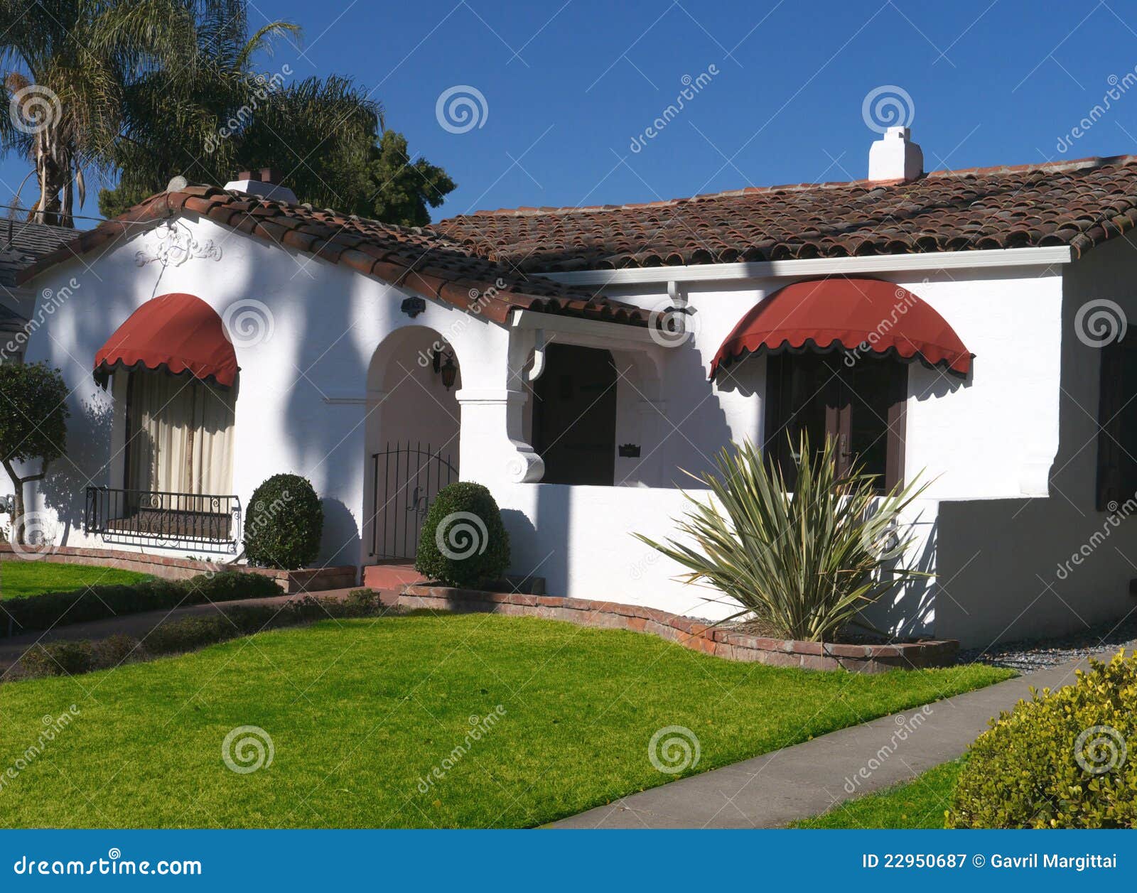 Traditional Adobe Roof House Stock Image - Image of blue, window: 22950687