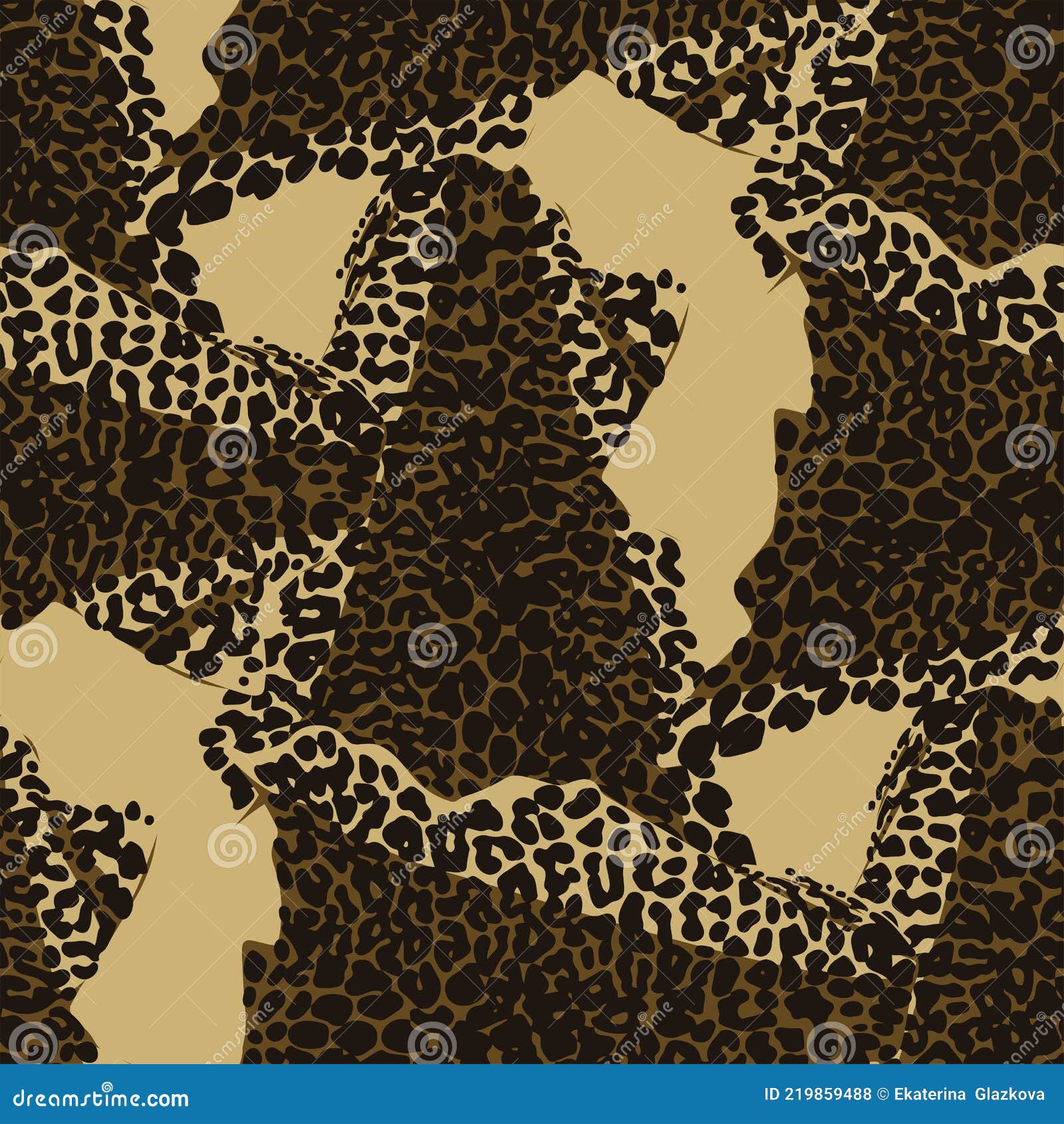 Vector Repeated Seamless Pattern of Leopard Skin Stock Vector ...