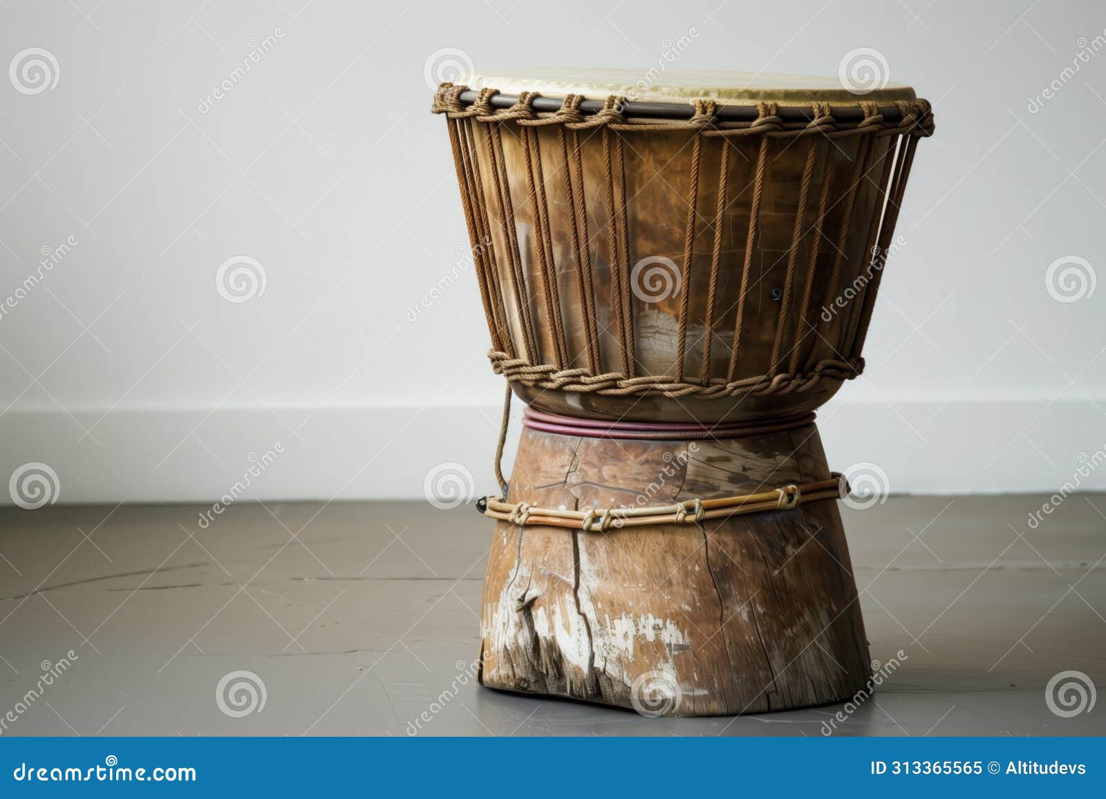 Traditional African Drum Repurposed As a Side Table Stock Image - Image ...