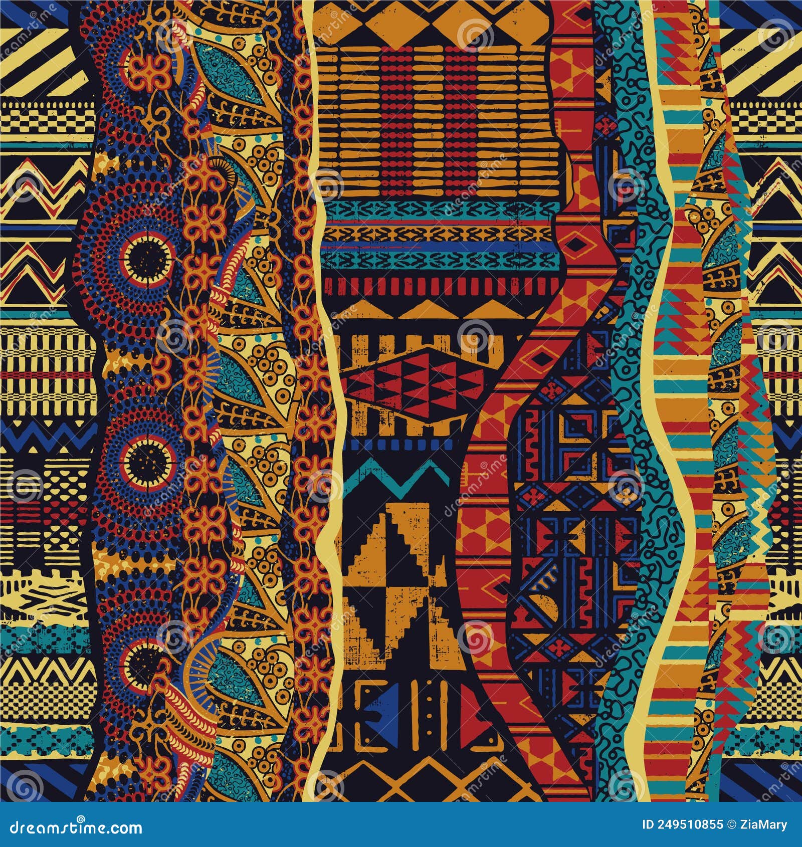 Traditional African Fabric Patchwork Wallpaper Stock Vector ...