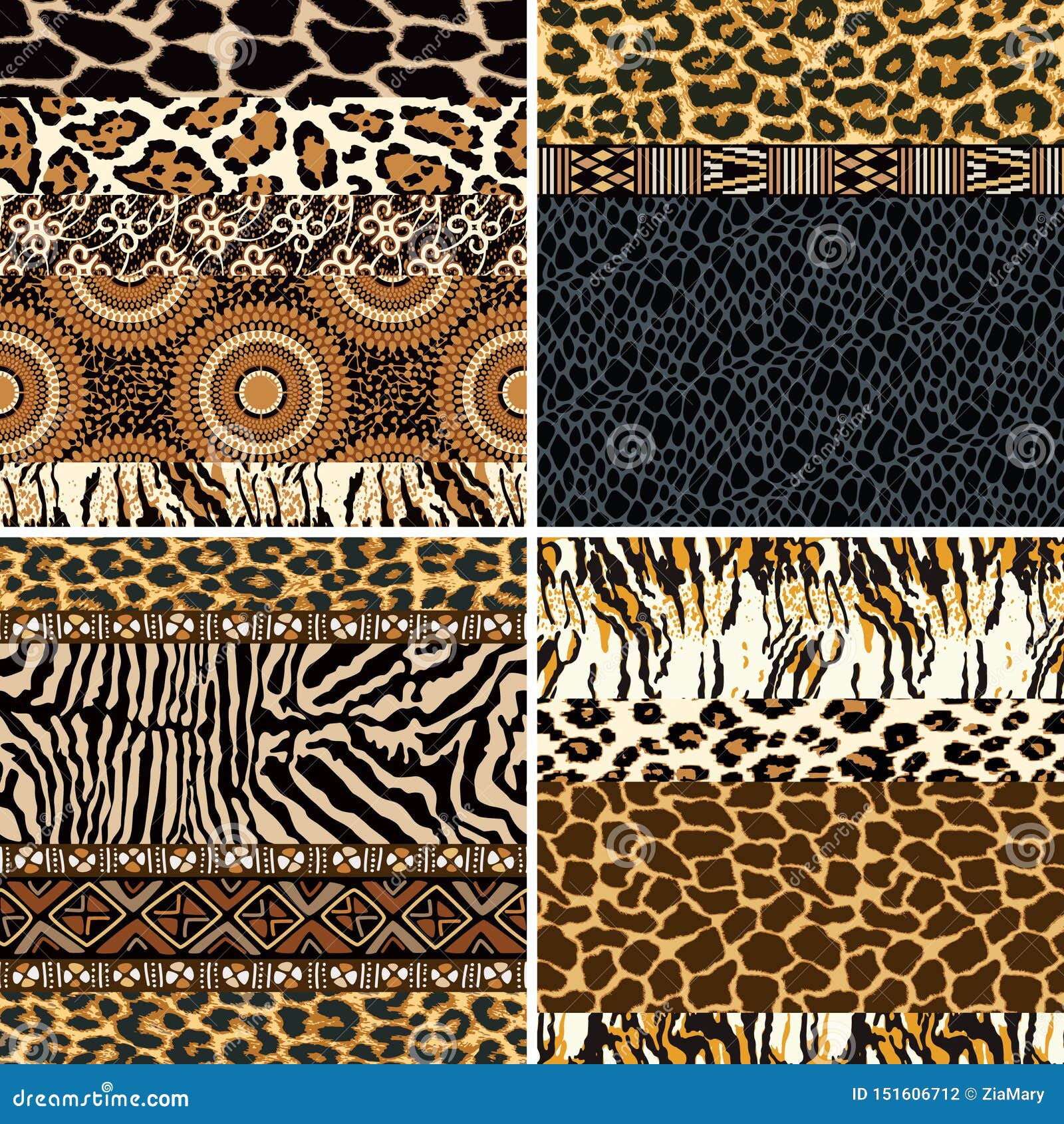 Traditional African Fabric and Wild Animal Skin Stock Vector ...