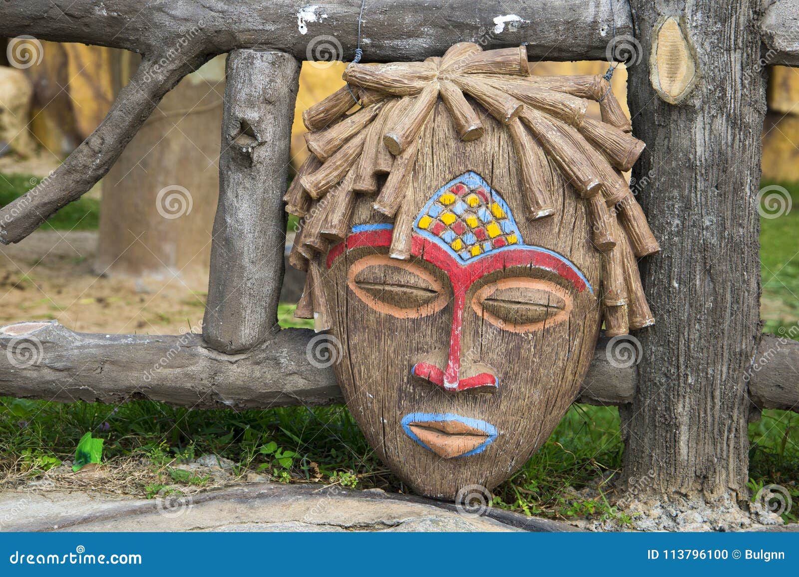 Traditional African Ritual Mask Stock Photo - Image of head, ancient ...