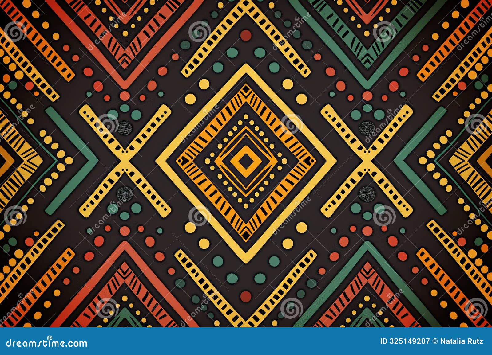 A Traditional African Tribal Pattern Featuring Interlocking Zigzags ...