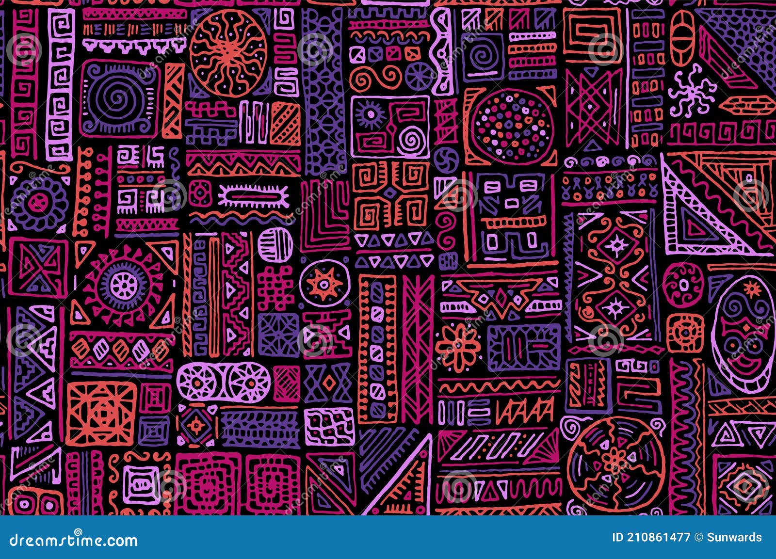 Traditional African Vector Seamless Pattern Design Stock Vector ...