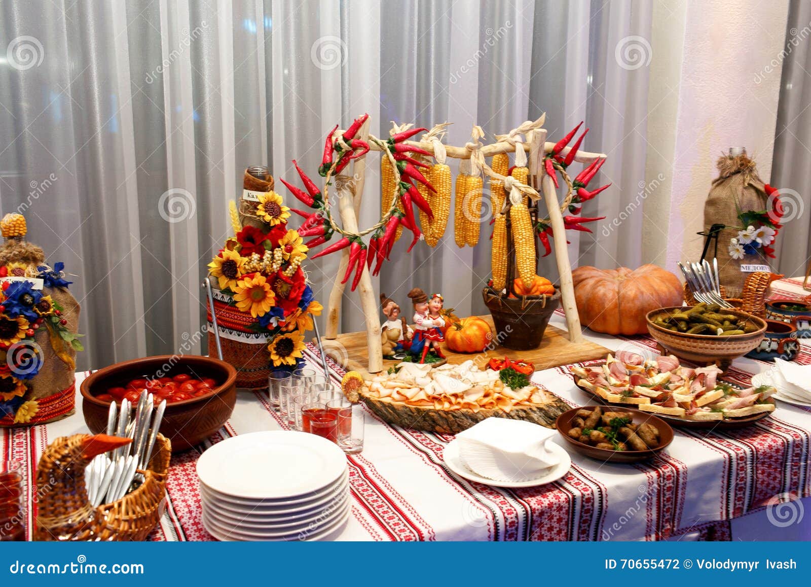 Traditional Alcohol on Wedding Table Stock Photo - Image of catering ...