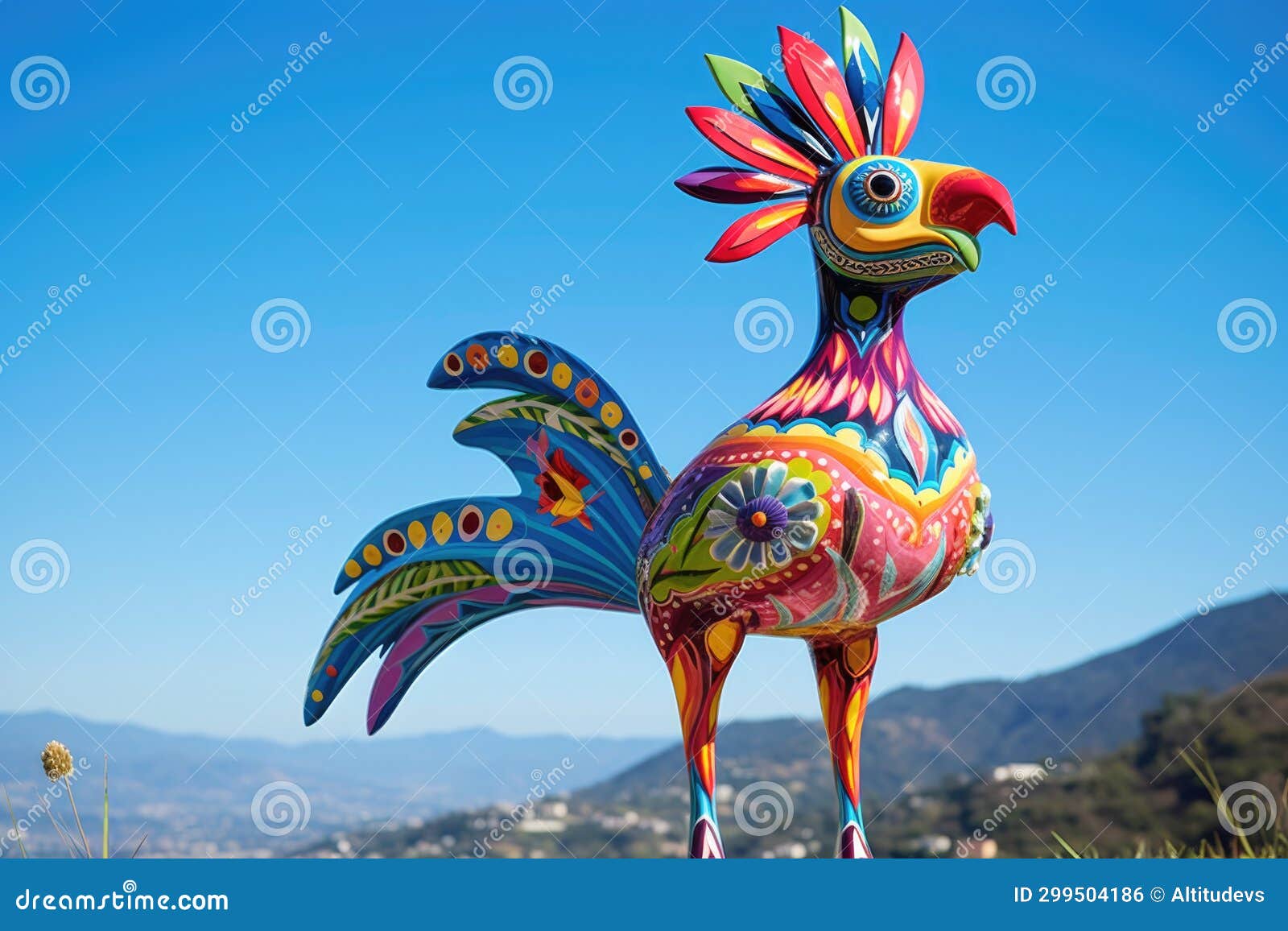 Traditional Alebrije Statue Under Clear Blue Sky Stock Photo - Image of ...