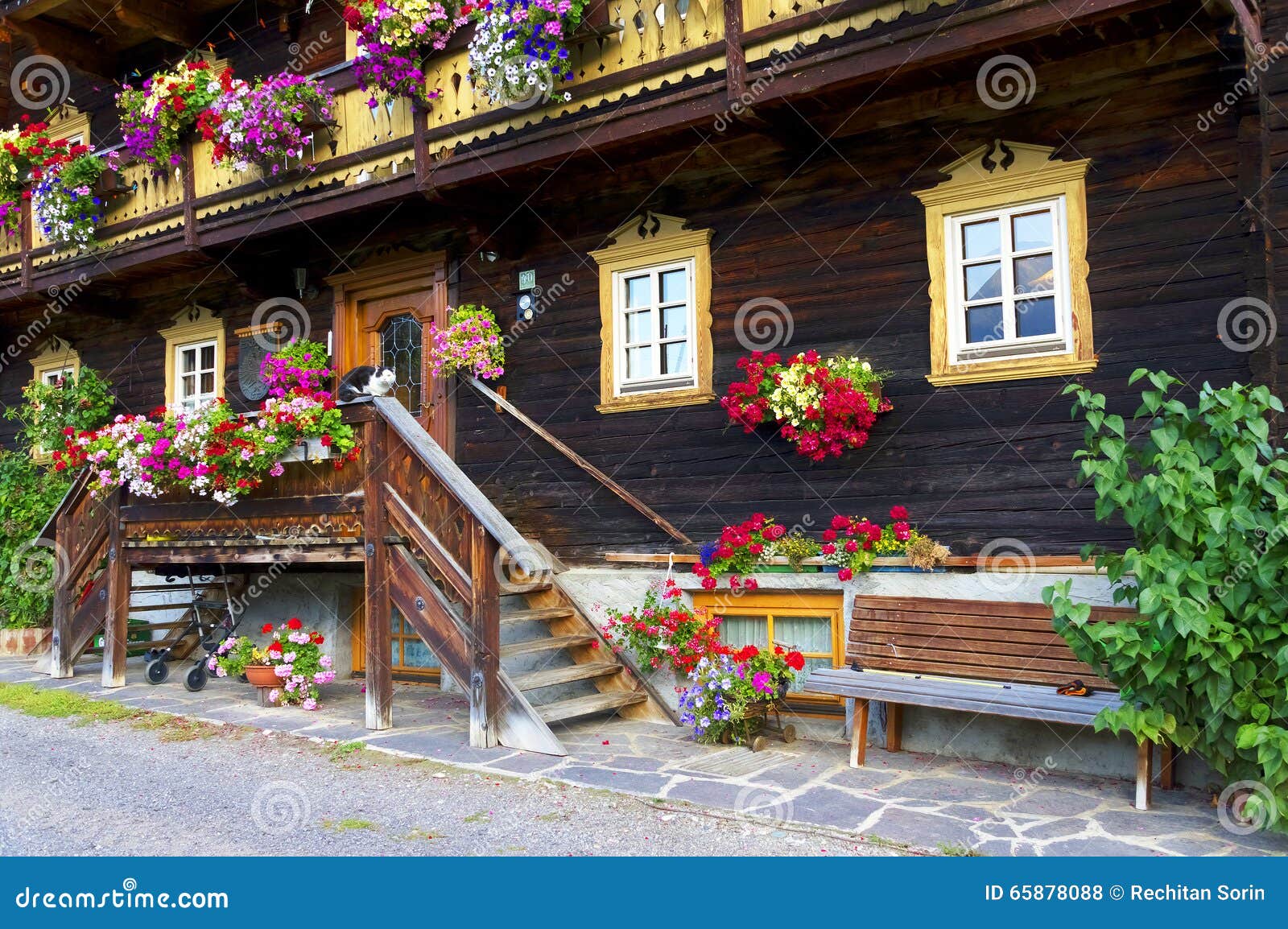 Traditional alpine house stock photo. Image of beauty - 65878088