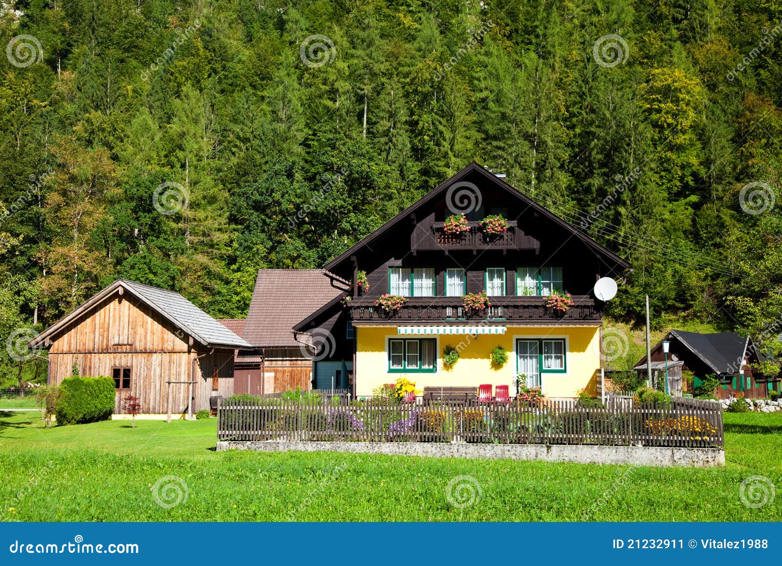 Traditional Alpine-style House Stock Image - Image of architecture ...