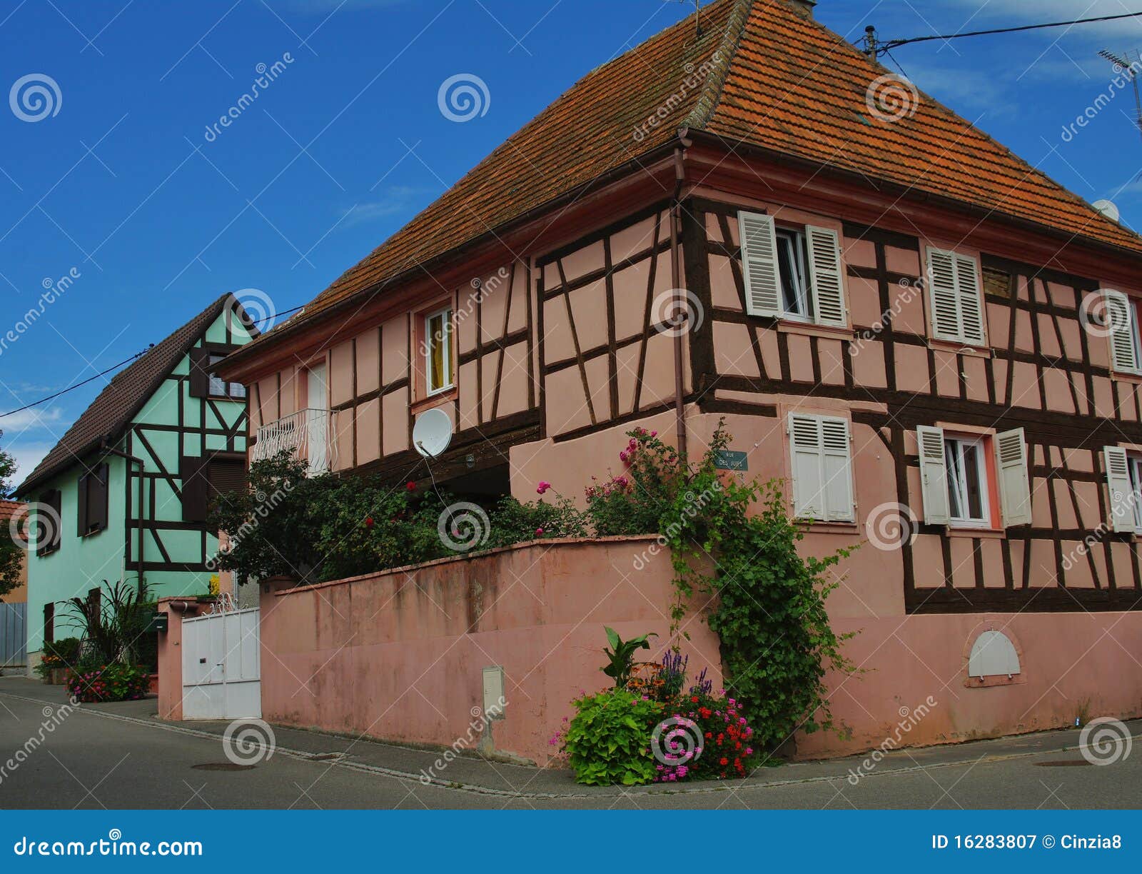 Traditional alsace houses stock image. Image of alsace - 16283807