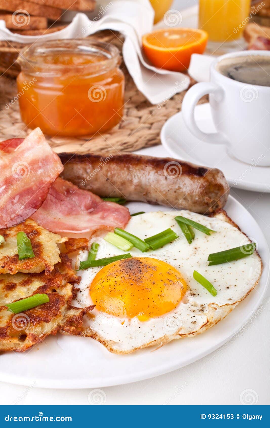 Traditional American Breakfast Stock Image - Image of food, caffeine ...