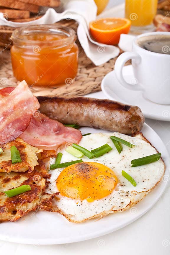 Traditional American Breakfast Stock Image - Image of food, caffeine ...