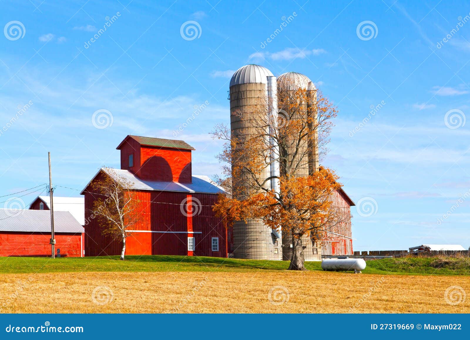 Traditional American Red Barn Stock Image - Image of tree, house: 27319669