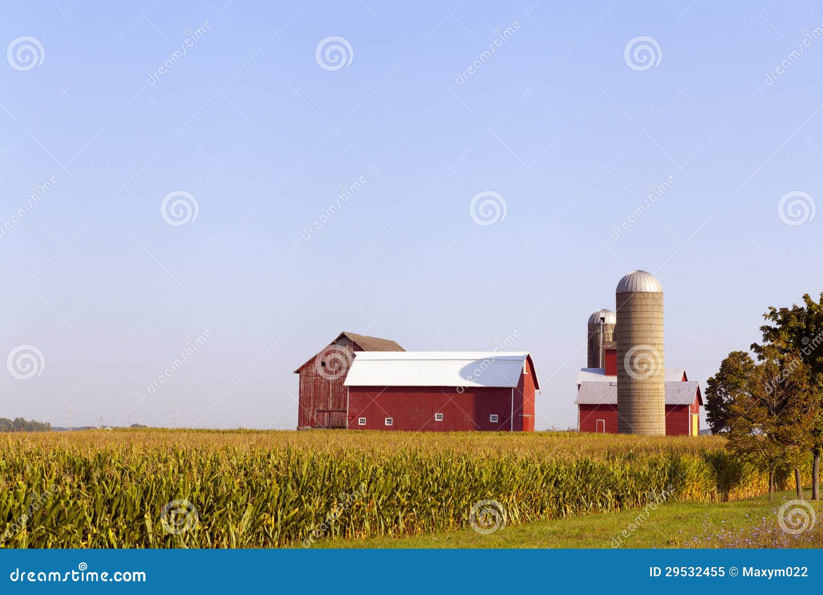 Traditional American Red Barn Stock Image - Image of house, industry ...