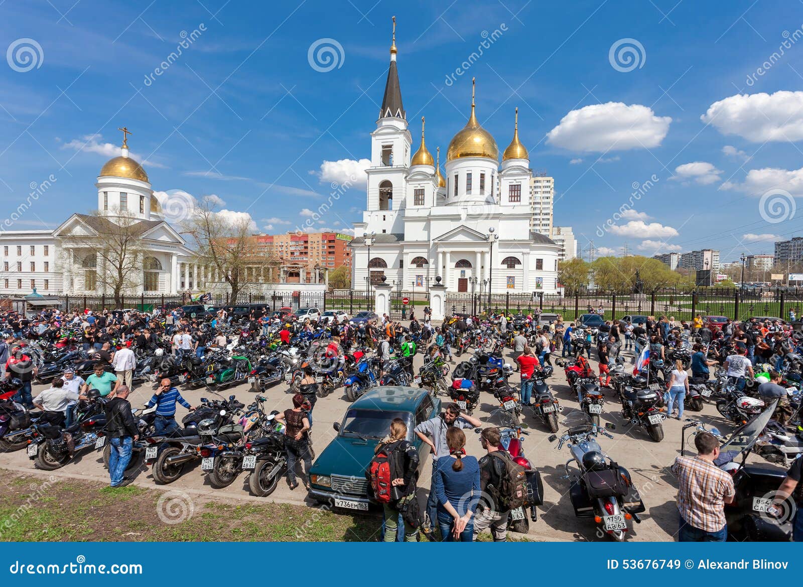 The Traditional Annual May Day Gathering of Bikers in Samara, Ru ...