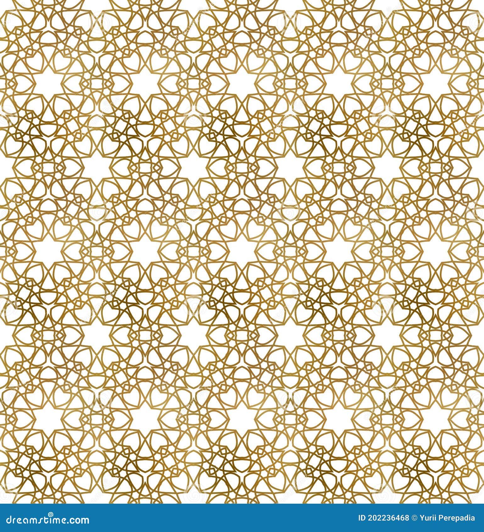 Traditional Arabesque Seamless Pattern. Repeatable Background of Golden ...