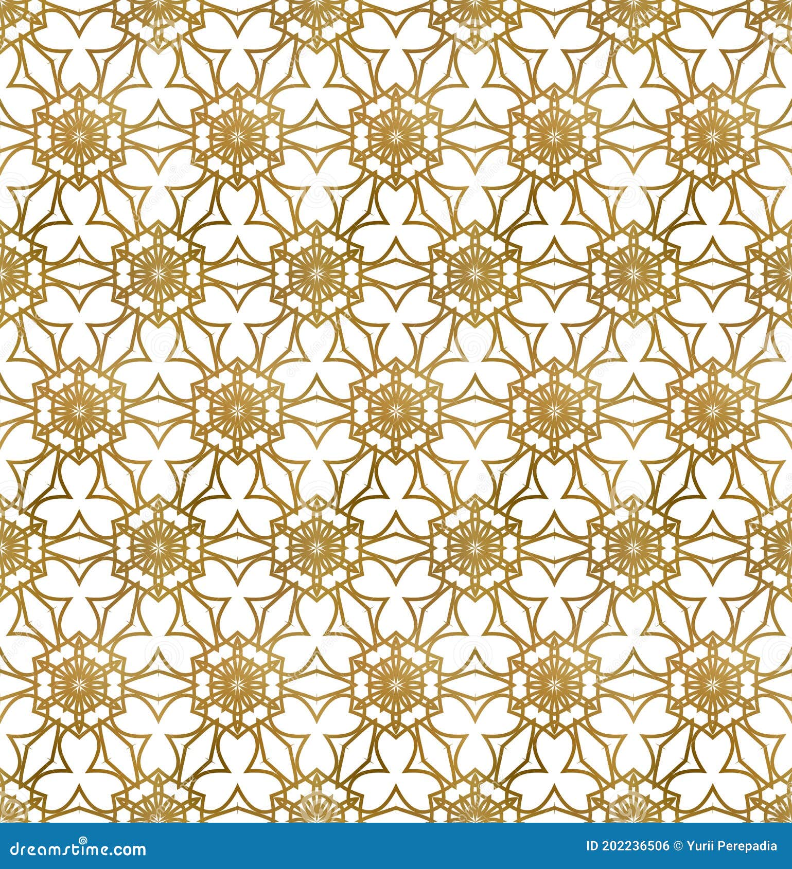 Traditional Arabesque Seamless Pattern. Repeatable Background of Golden ...