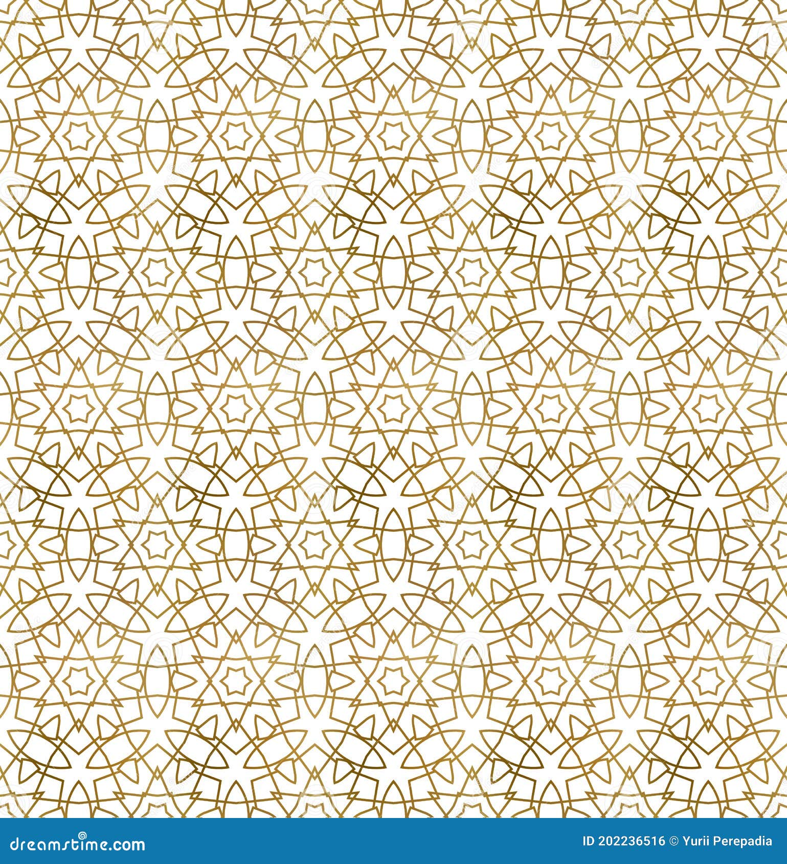 Traditional Arabesque Seamless Pattern. Repeatable Background of Golden ...