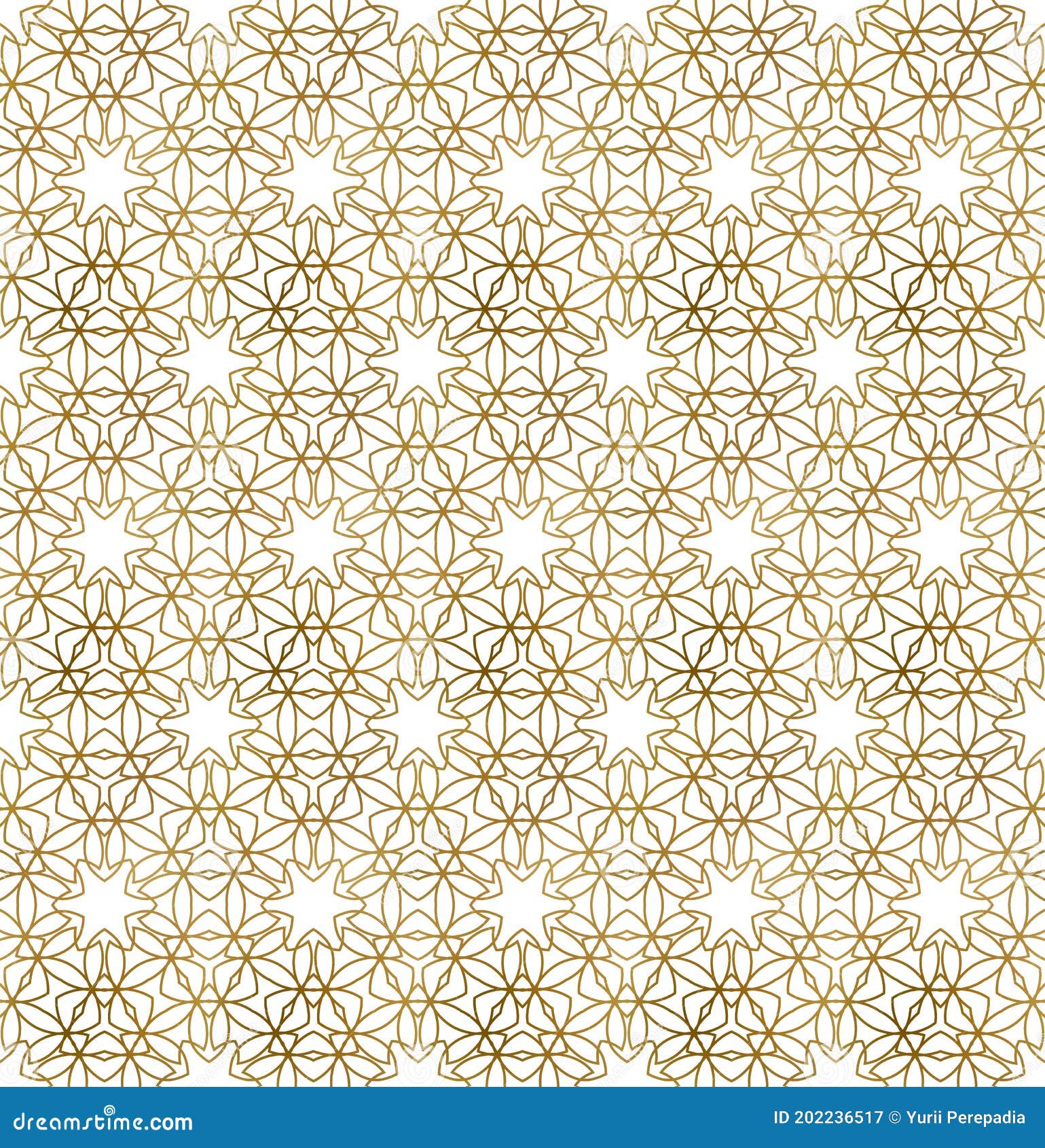Traditional Arabesque Seamless Pattern. Repeatable Background of Golden ...