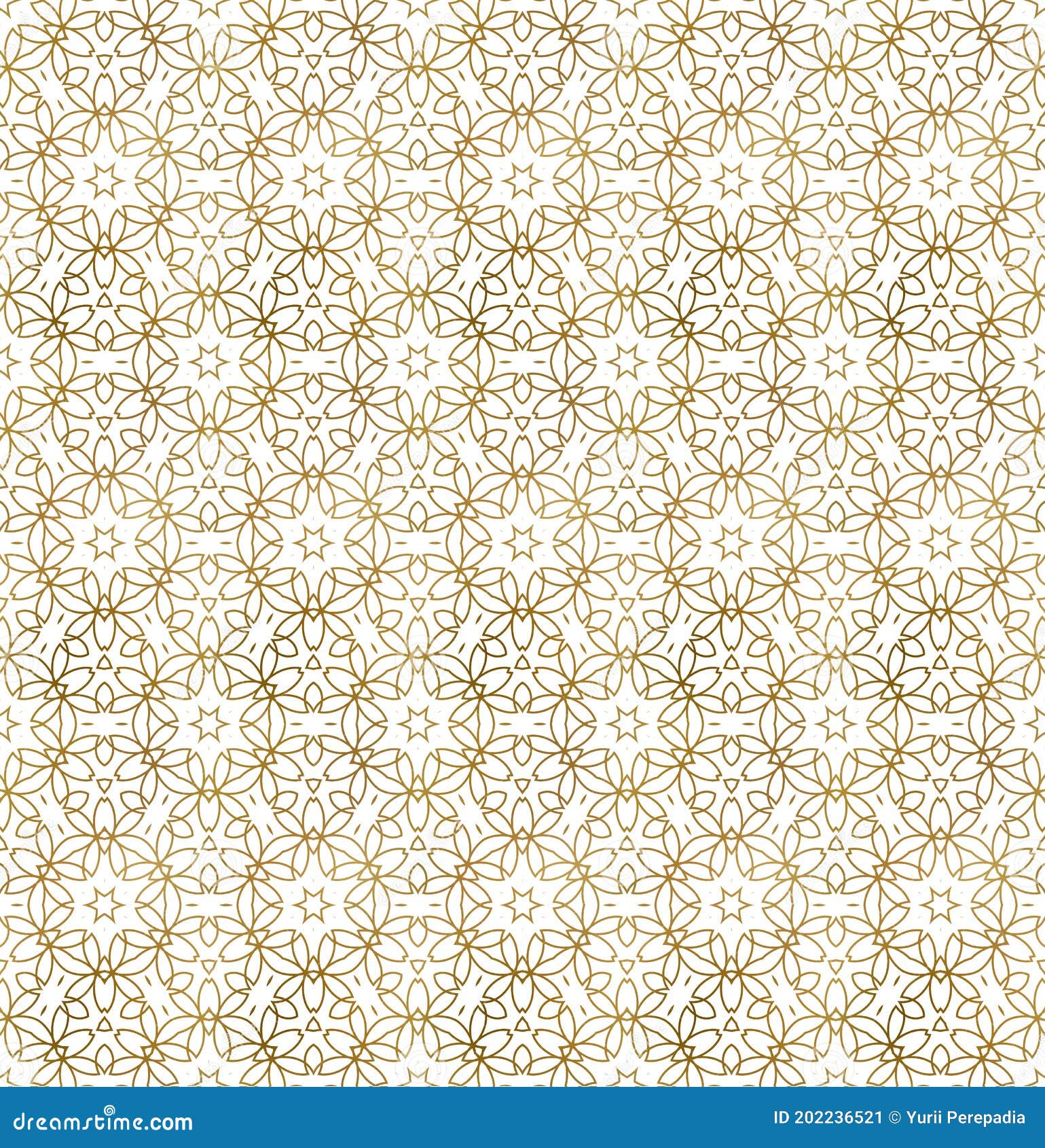 Traditional Arabesque Seamless Pattern. Repeatable Background of Golden ...