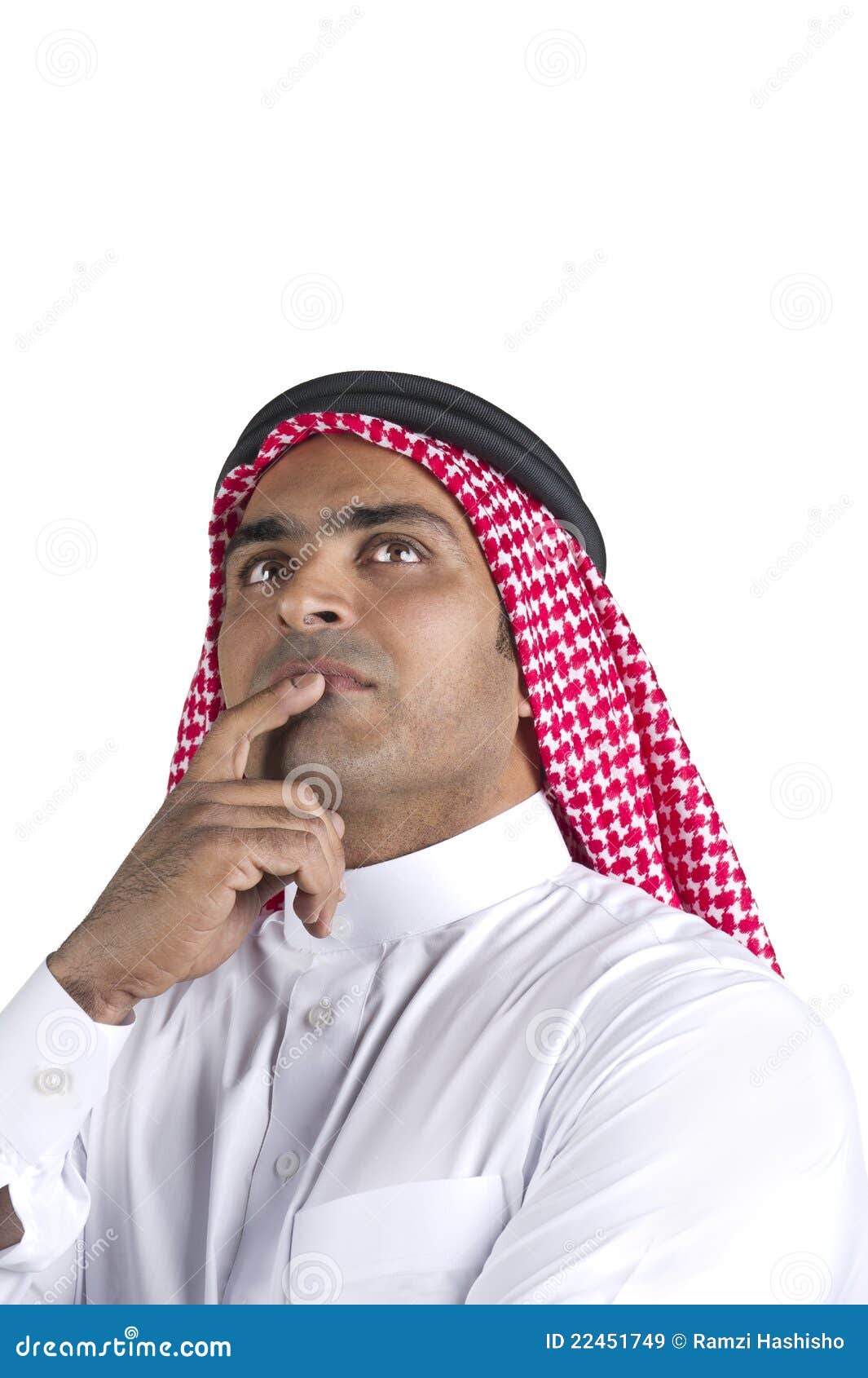 Traditional Arabian Businessman Thinking Stock Image - Image of ...