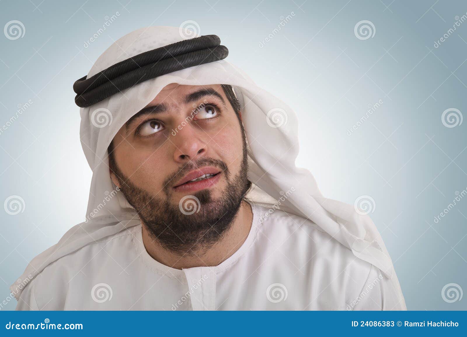Traditional Arabian Businessman Thinking Stock Image - Image of adult ...