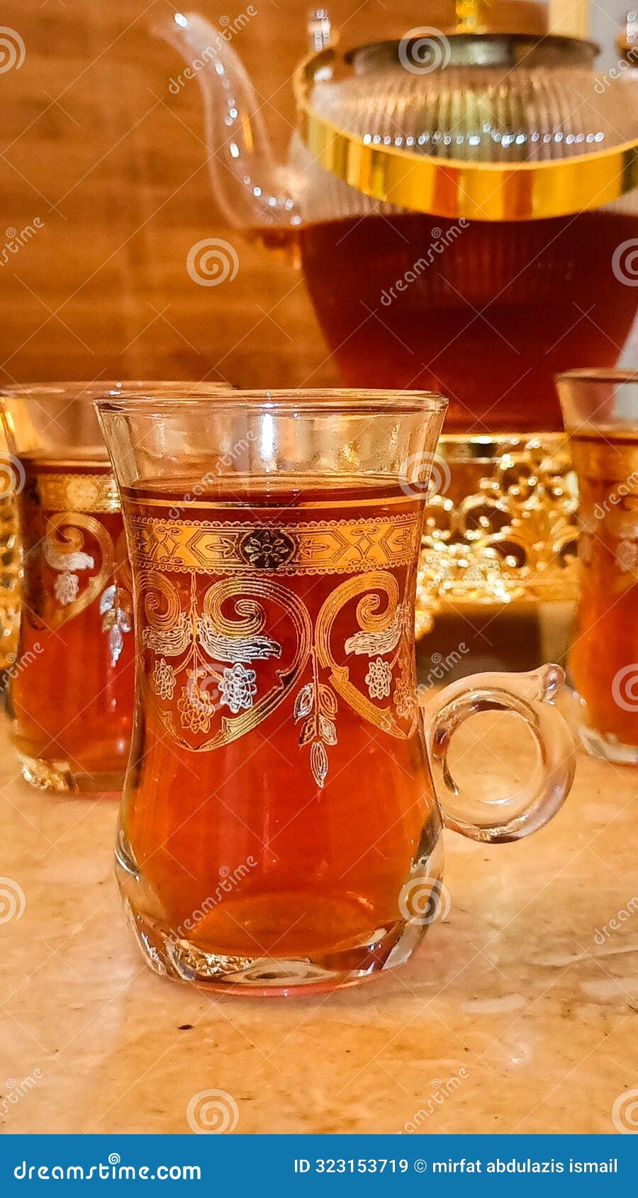 Traditional Arabian Turkey Cups of Tea Stock Image - Image of ...
