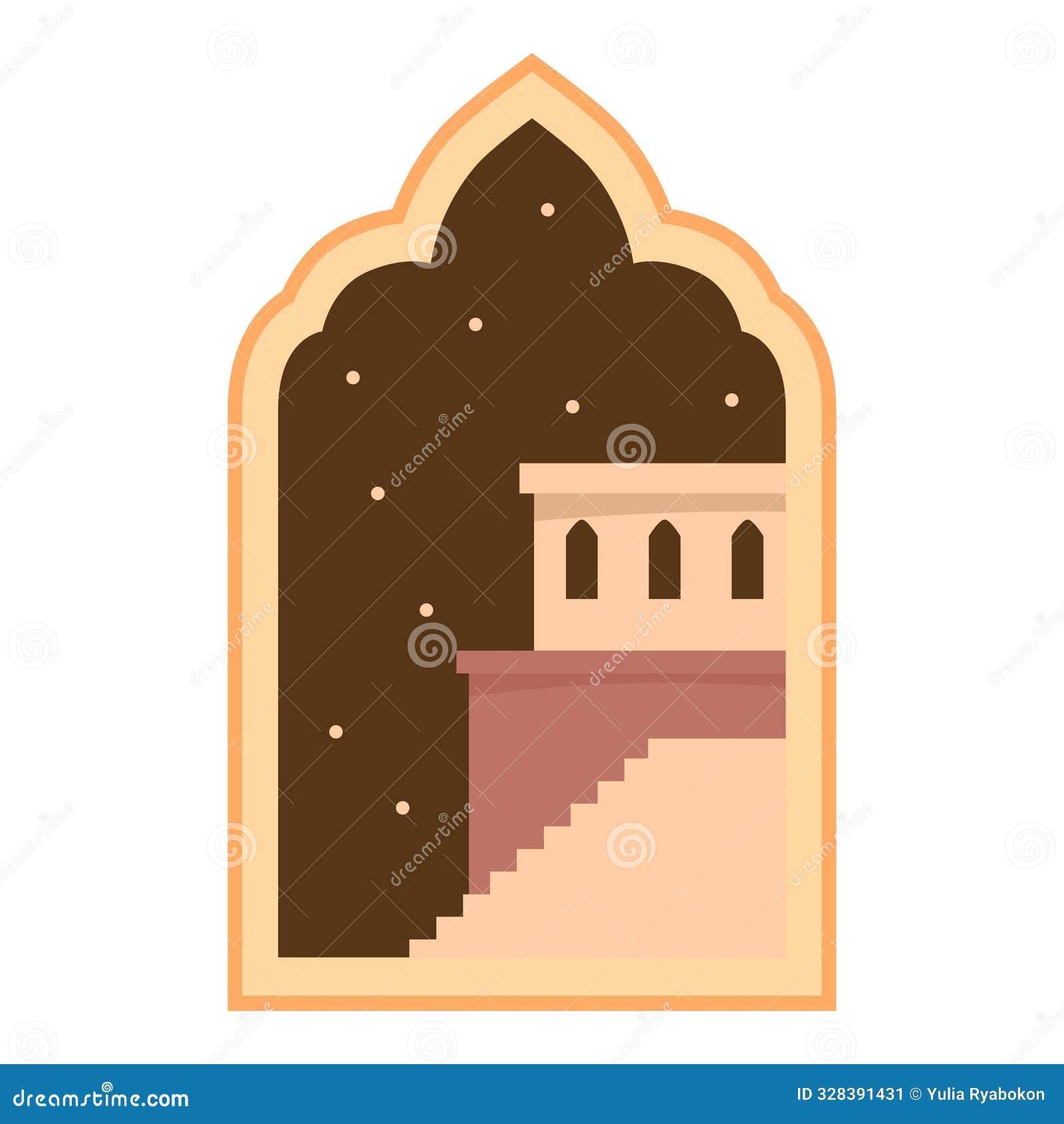 Traditional Arabic Architecture Building Showing at Night through ...