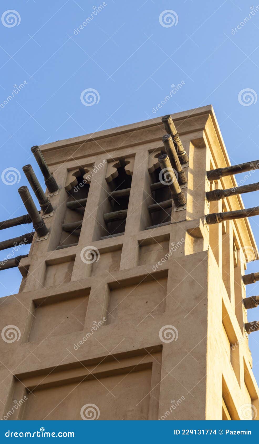 Traditional Arabic Cooling Wind Tower. Ancient Stock Photo - Image of ...