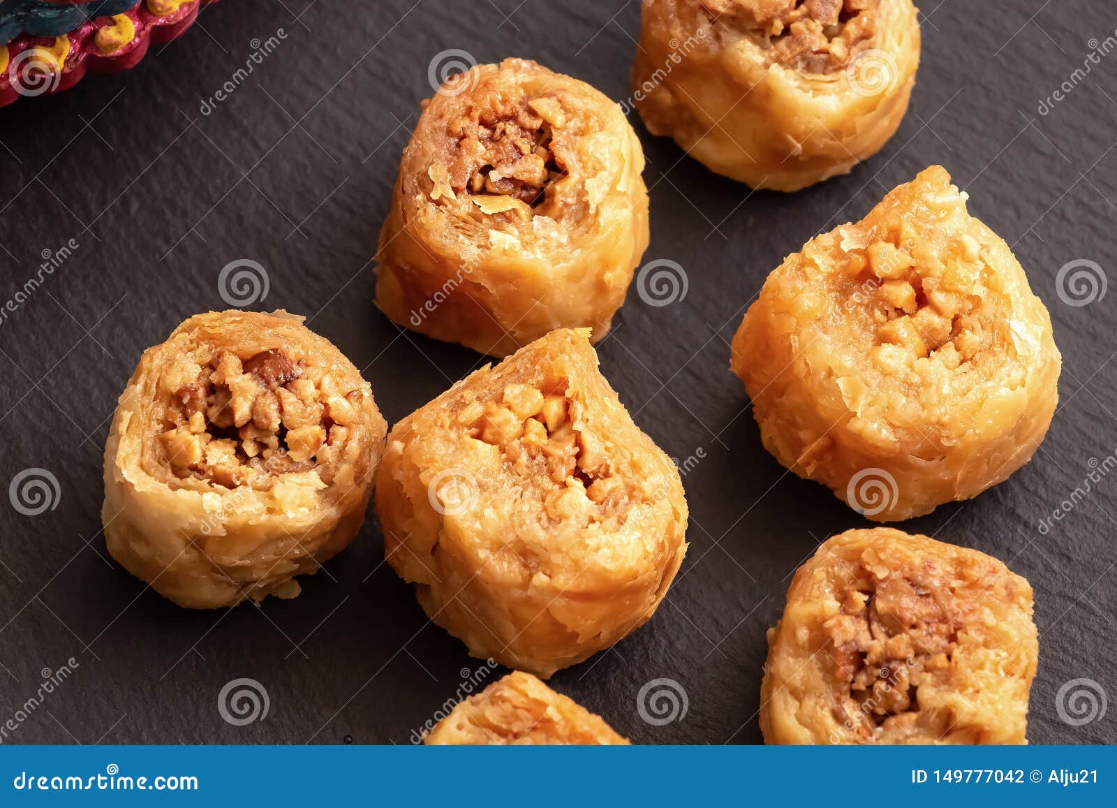 Traditional Arabic Delight Sweets with Cashew Nuts. Eastern Sweets ...