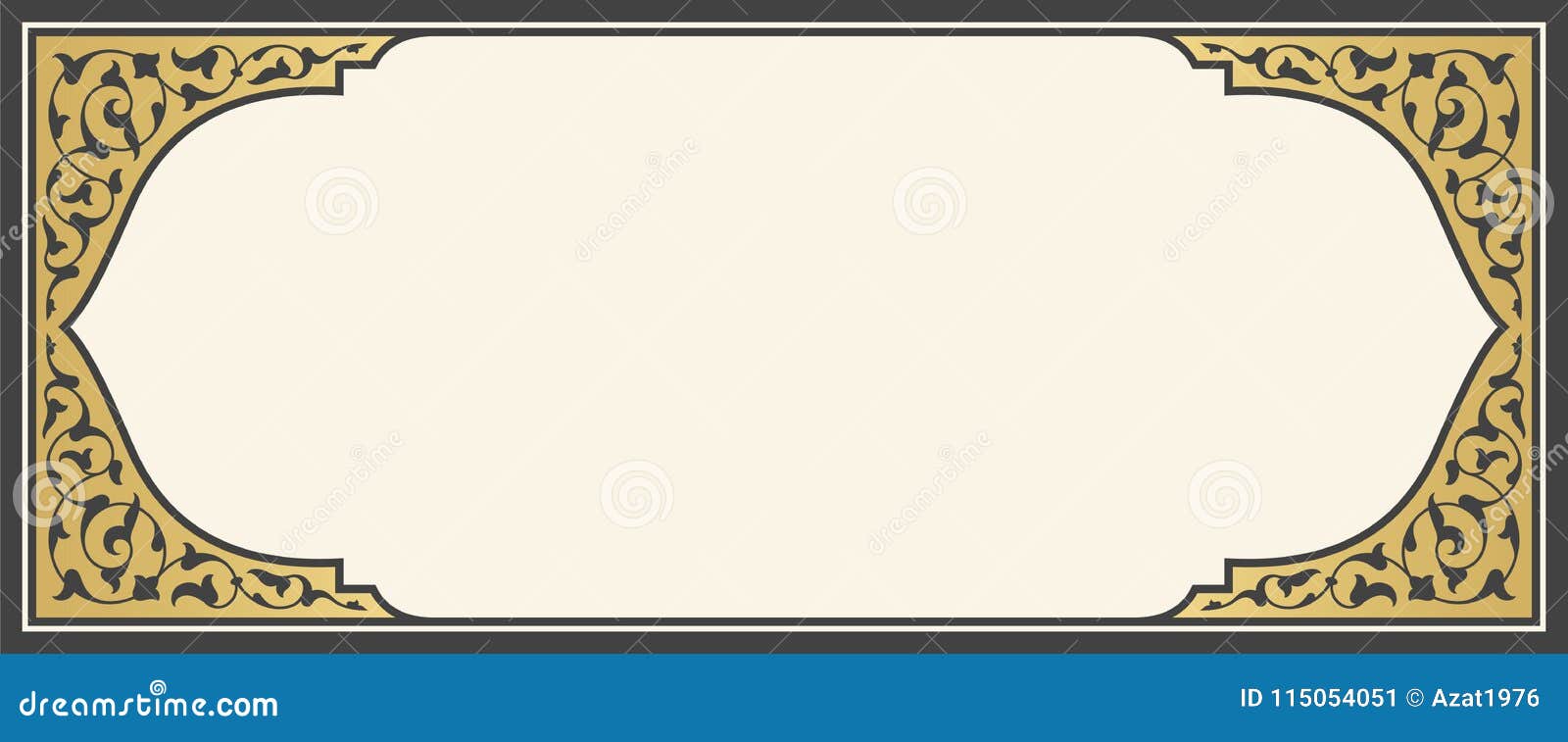 Traditional Arabic Floral Frame Stock Vector - Illustration of floral ...