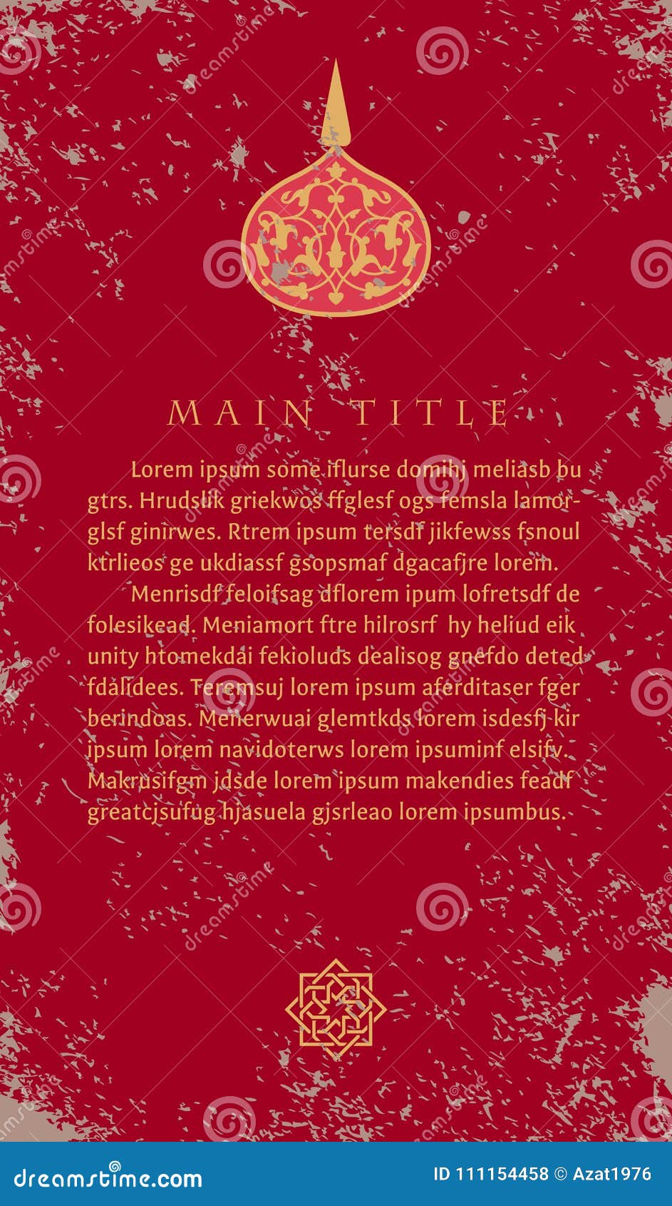 Traditional Arabic Floral Greeting Card Template with Arabic Pattern ...