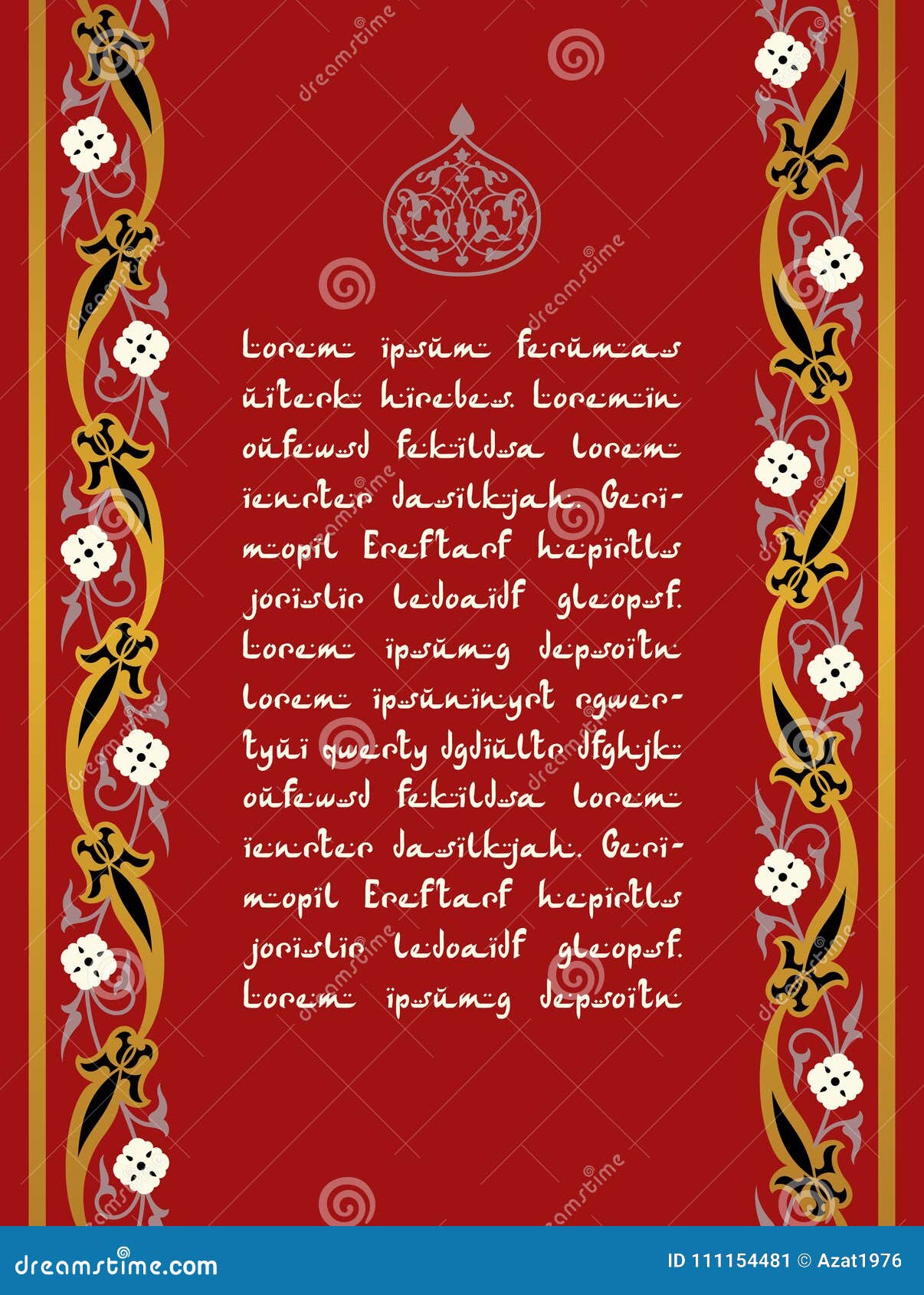 Traditional Arabic Floral Greeting Card Template with Arabic Pattern ...