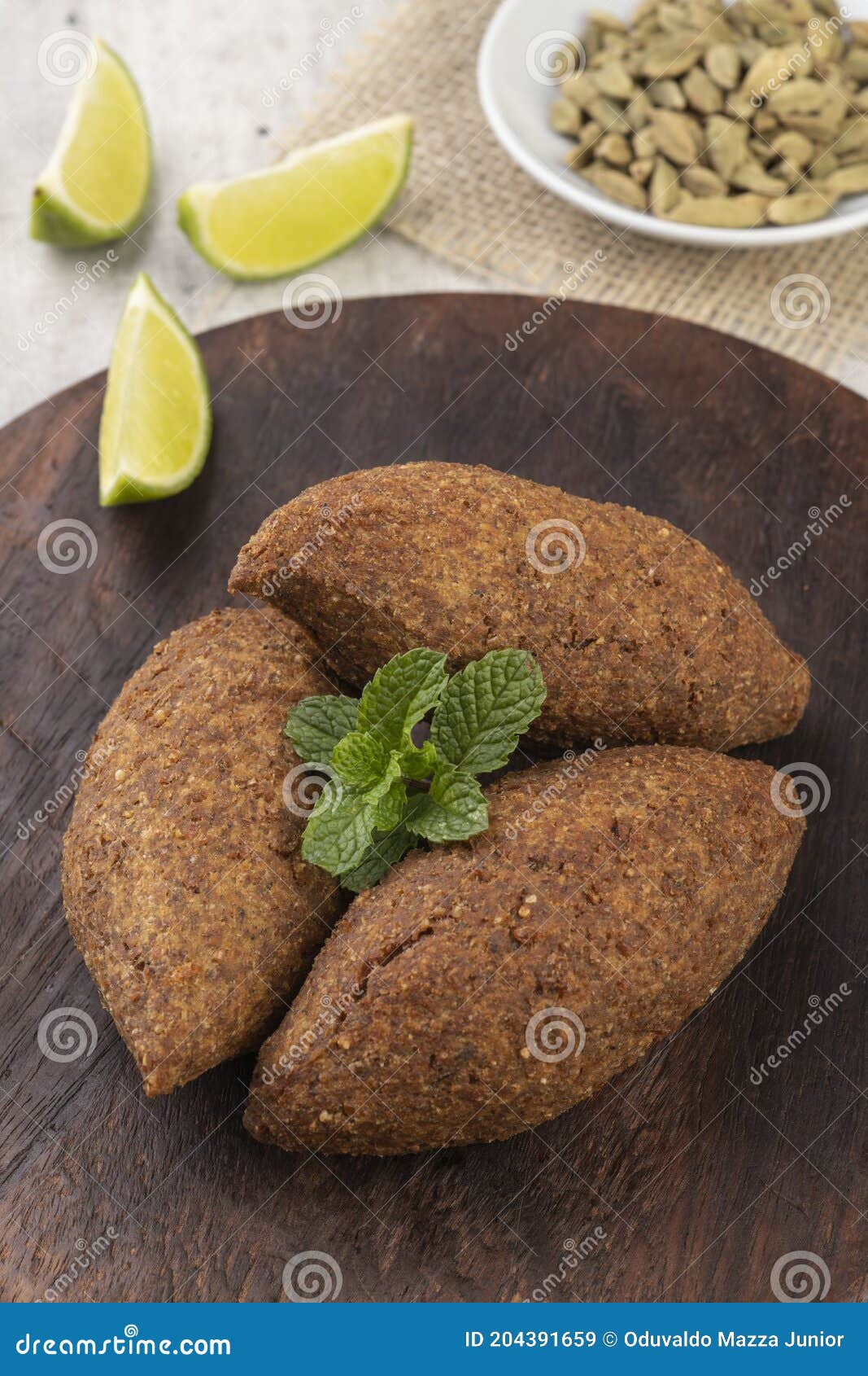 Traditional Arabic Fried Kibbeh. Typical Brazilian Snack Stock Image ...