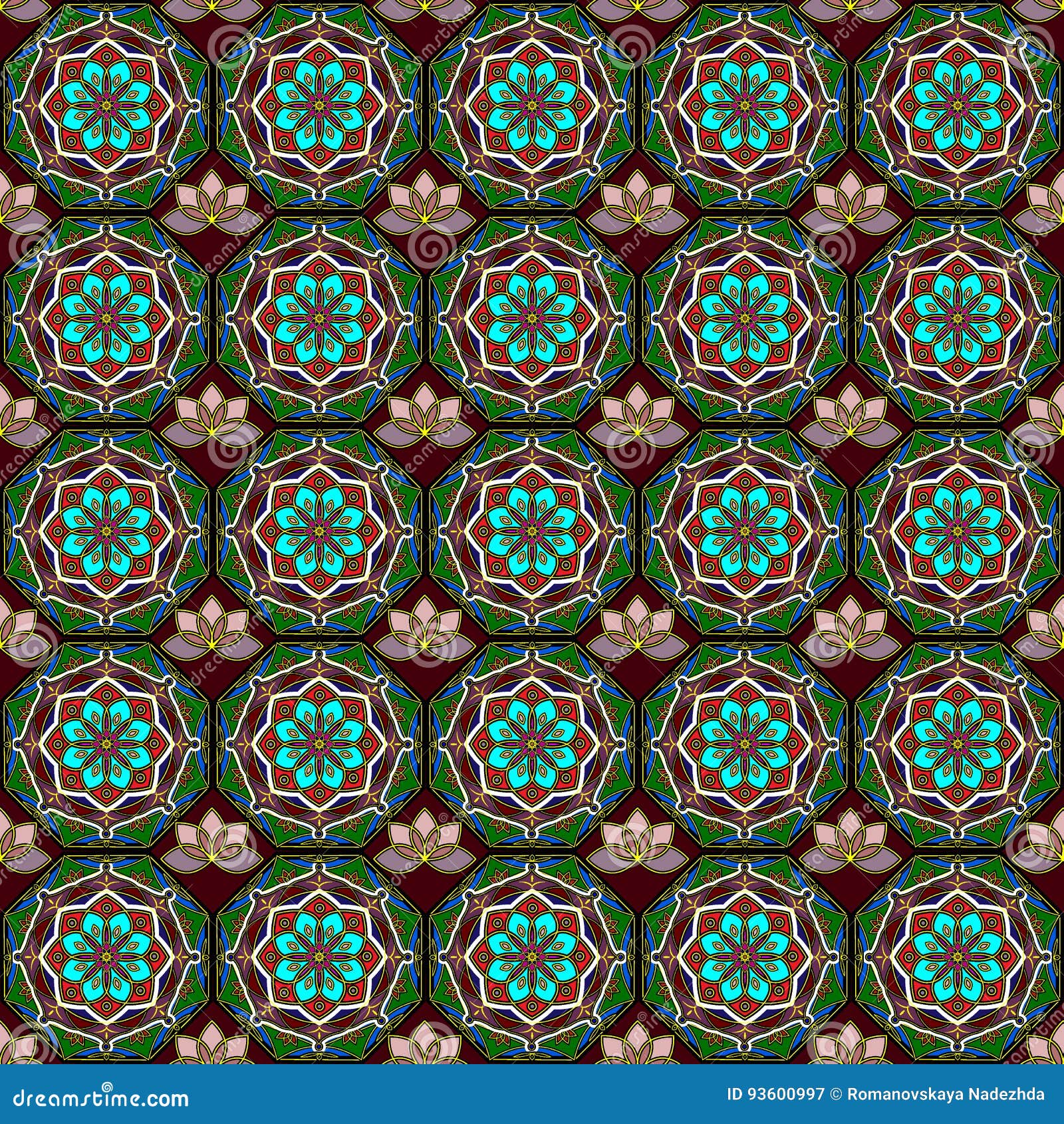 Traditional Arabic Pattern. Template of Greeting Card with Traditional ...