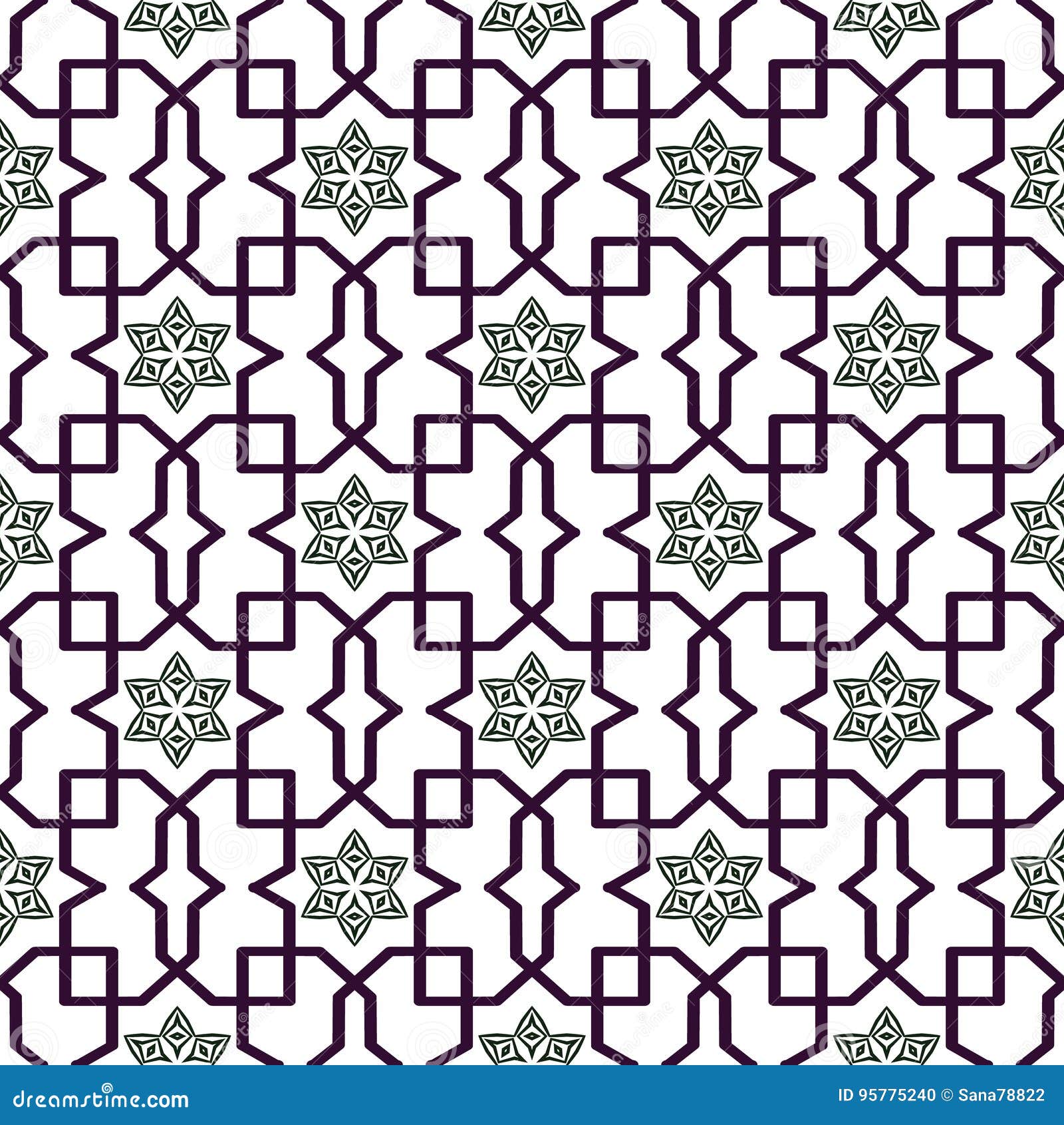 Traditional Arabic Tangled Pattern. Seamless Vector Background Stock ...