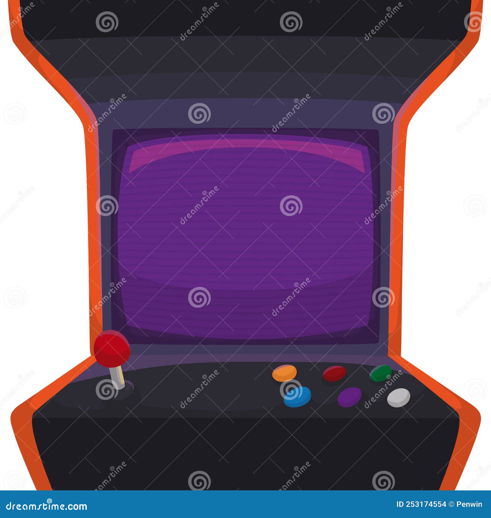 Traditional Arcade Case Video Game with Screen, Vector Illustration ...