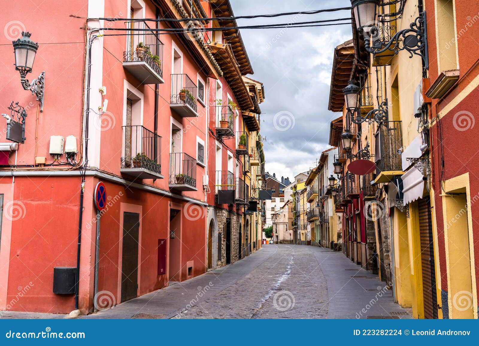 Architecture of Jaca in Spain Stock Photo - Image of street, medieval ...
