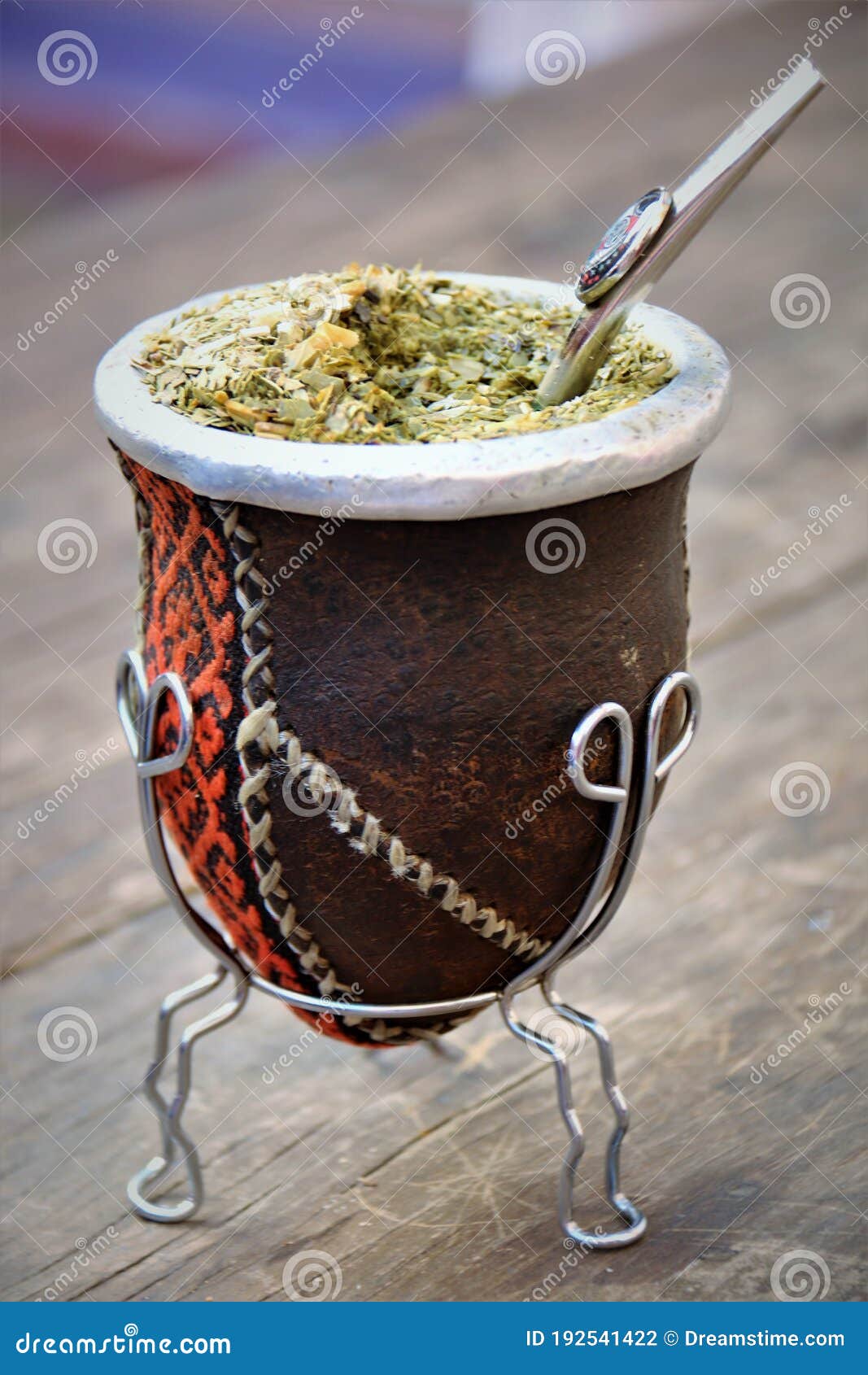 Traditional Argentinian Yerba Mate Tea in Calabash Mug; Stock Photo ...