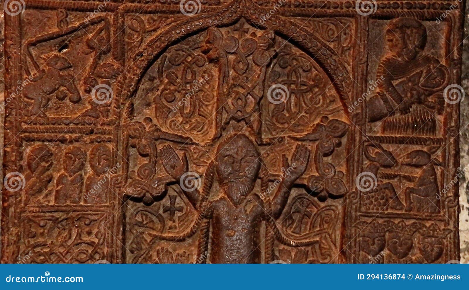 Traditional Armenian Cross Stone Inside Sevanavank Monastery. Stock ...
