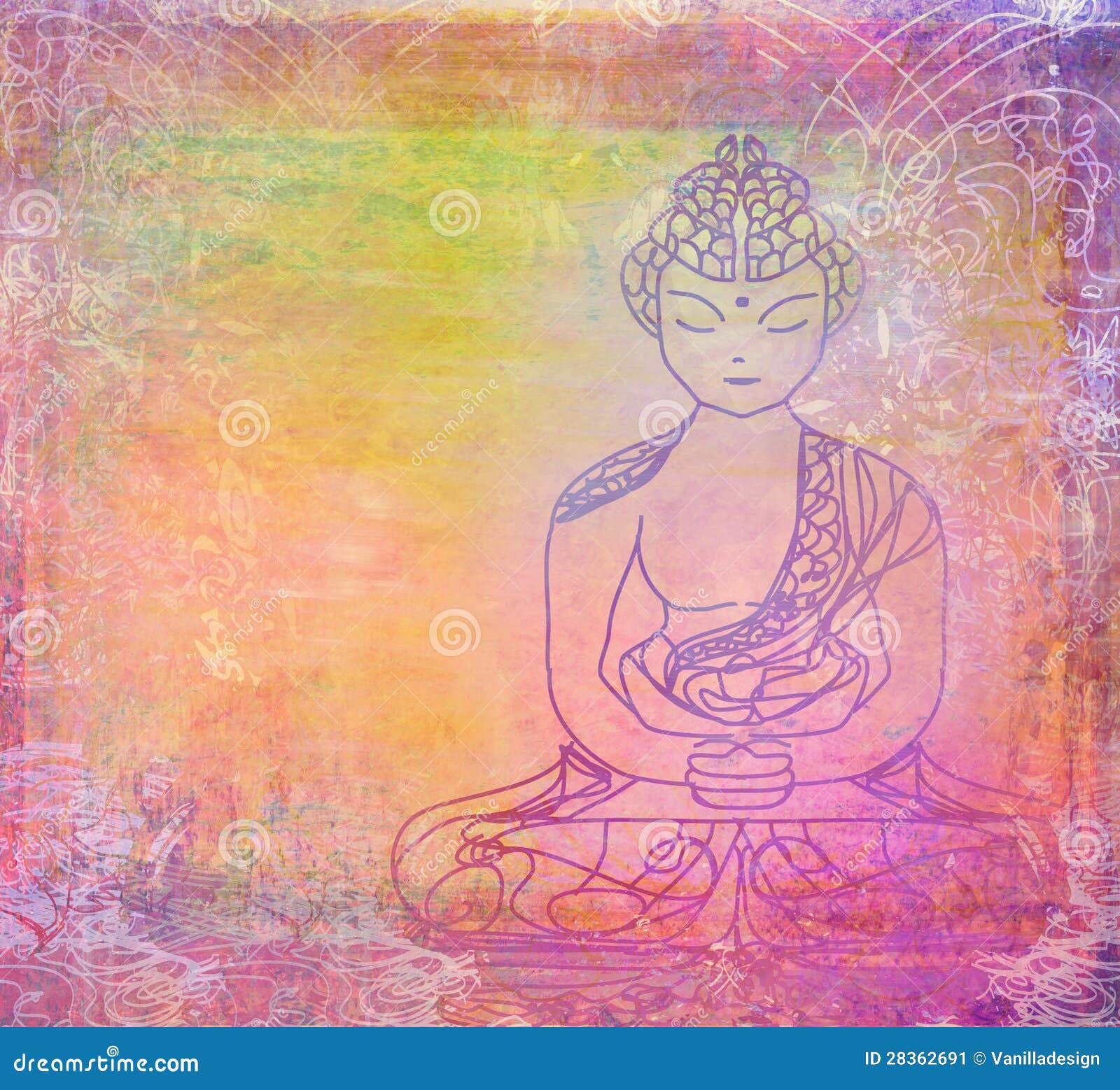 Traditional Artistic Buddhism Pattern Stock Illustration - Illustration ...