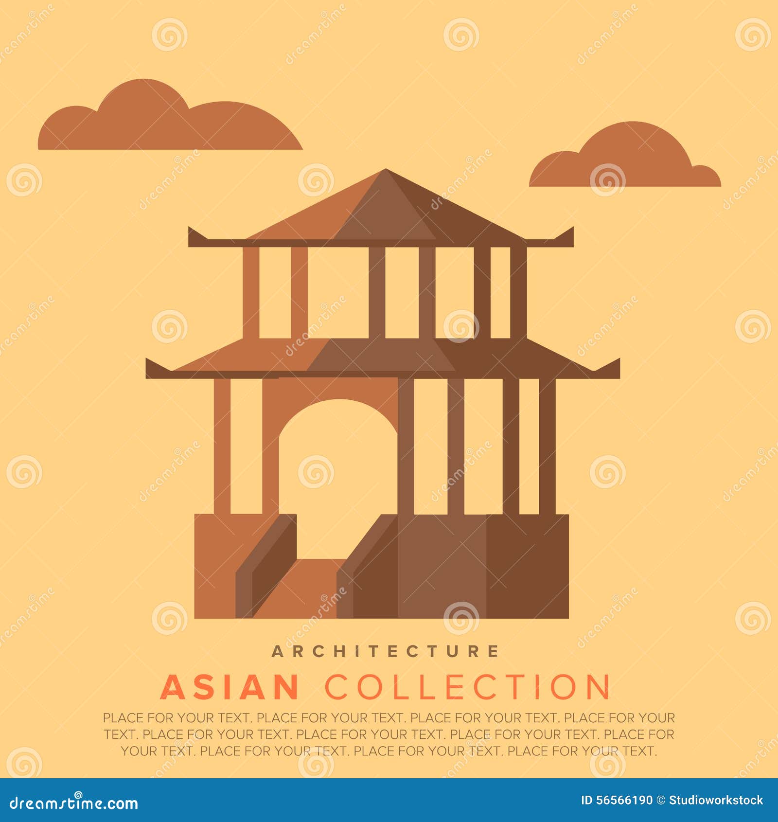 Traditional Asian Architecture. Stock Vector - Illustration of china ...