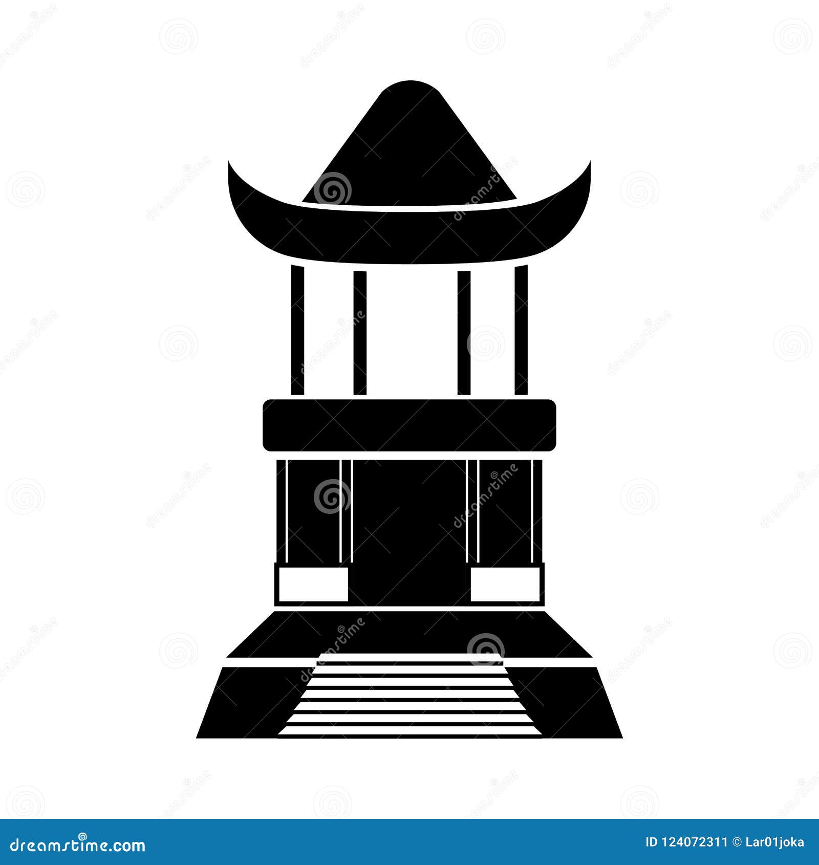 Traditional Asian Building Icon Stock Vector - Illustration of clipart ...