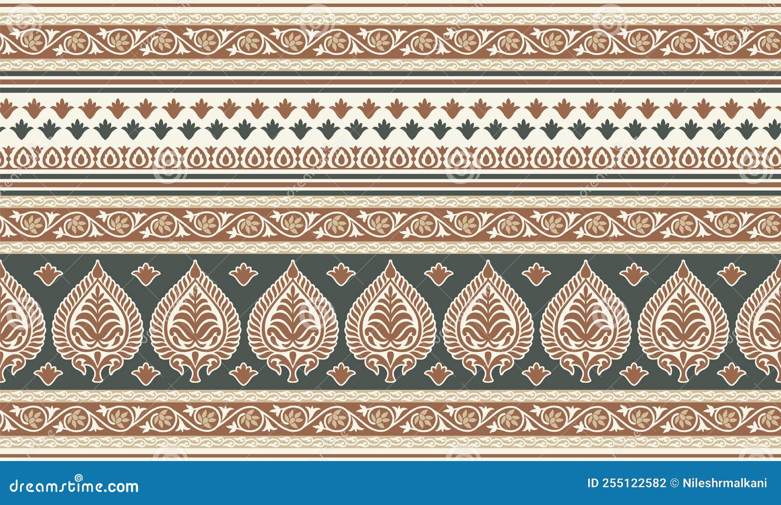 Traditional Asian Dress Border Design Stock Vector - Illustration of ...