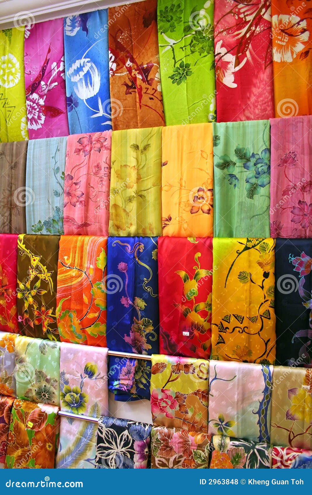 Traditional asian fabrics stock photo. Image of colourful - 2963848