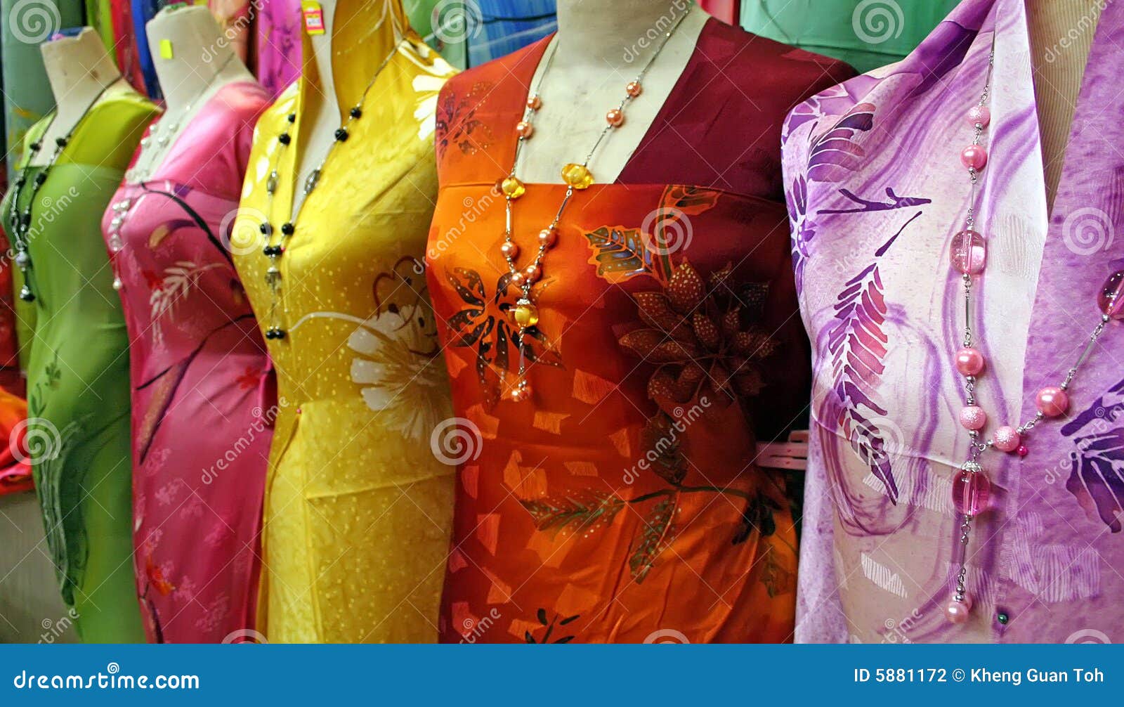 Traditional asian fabrics stock photo. Image of dress - 5881172