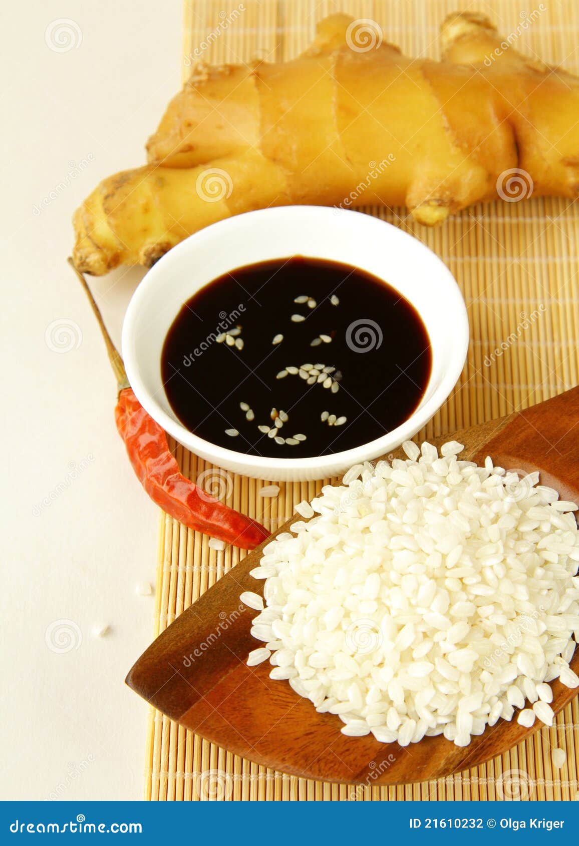 Traditional Asian Ingredients Uncooked Rice Stock Photo - Image of ...