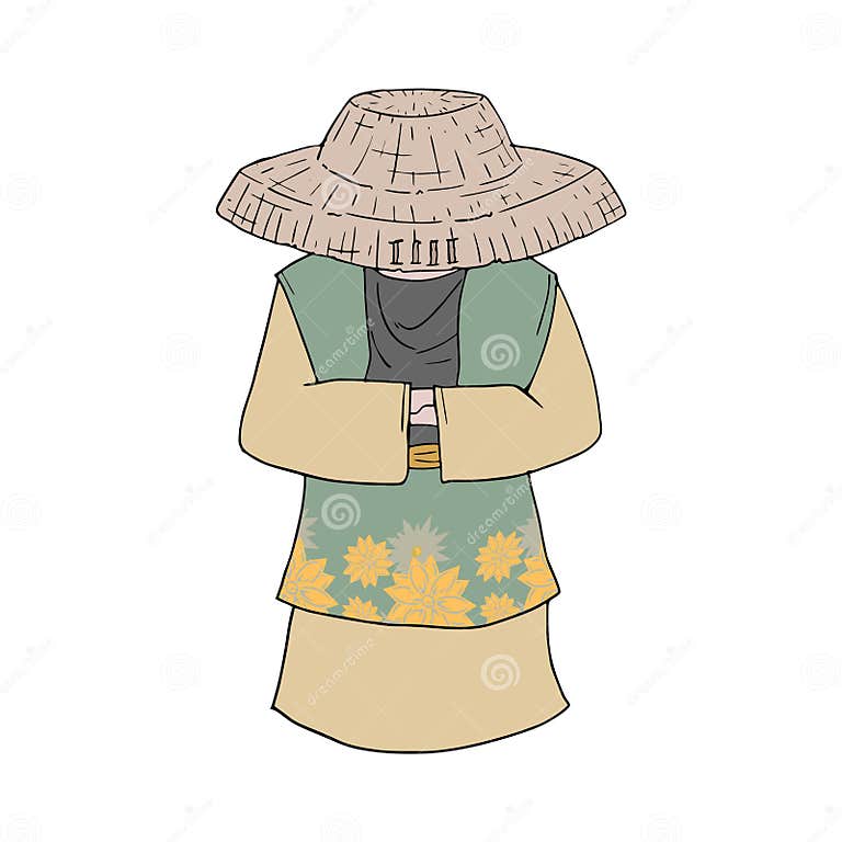 Traditional asian man draw stock vector. Illustration of confucianism ...